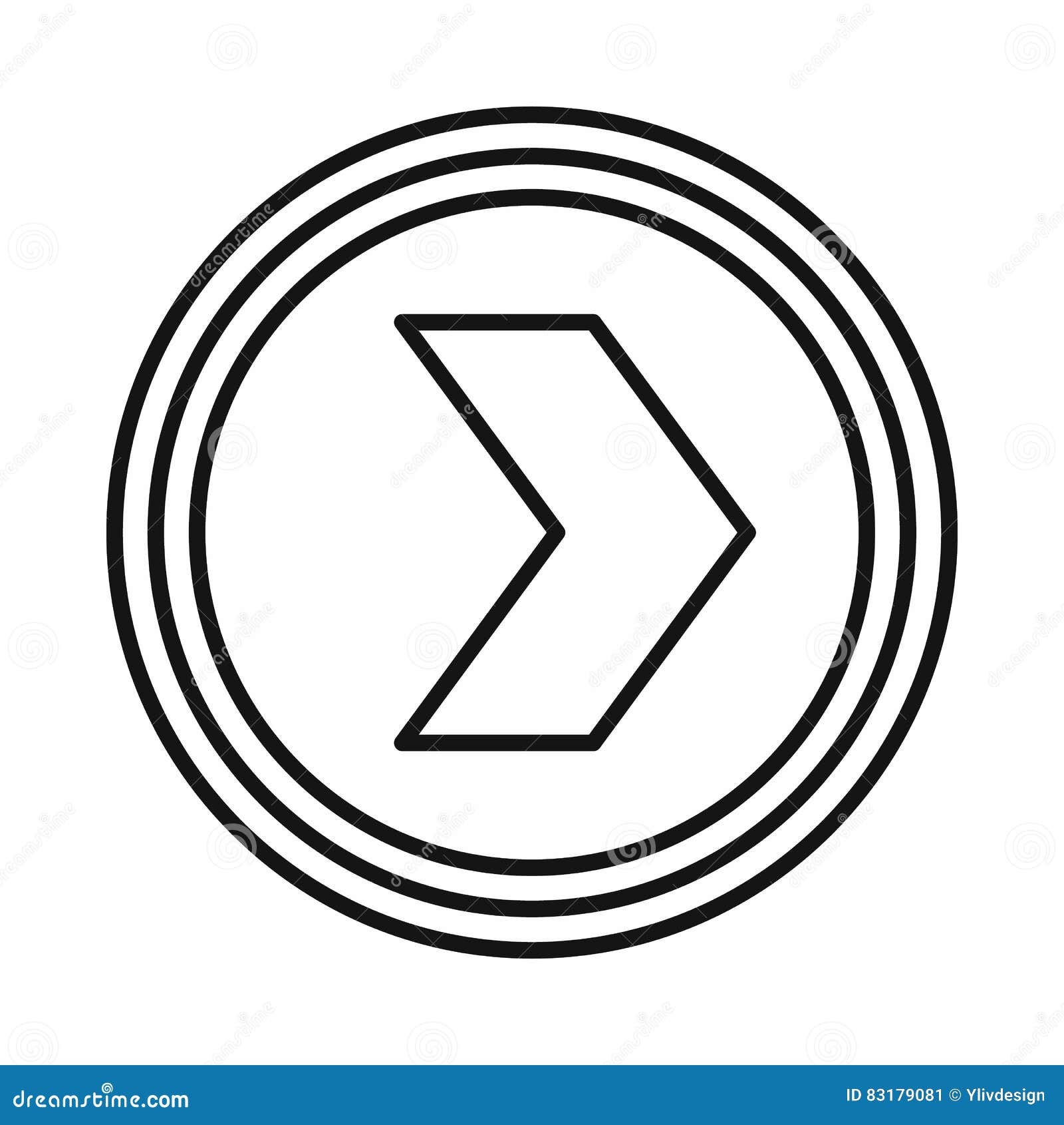 Right Button Icon, Outline Style Stock Vector - Illustration of ...