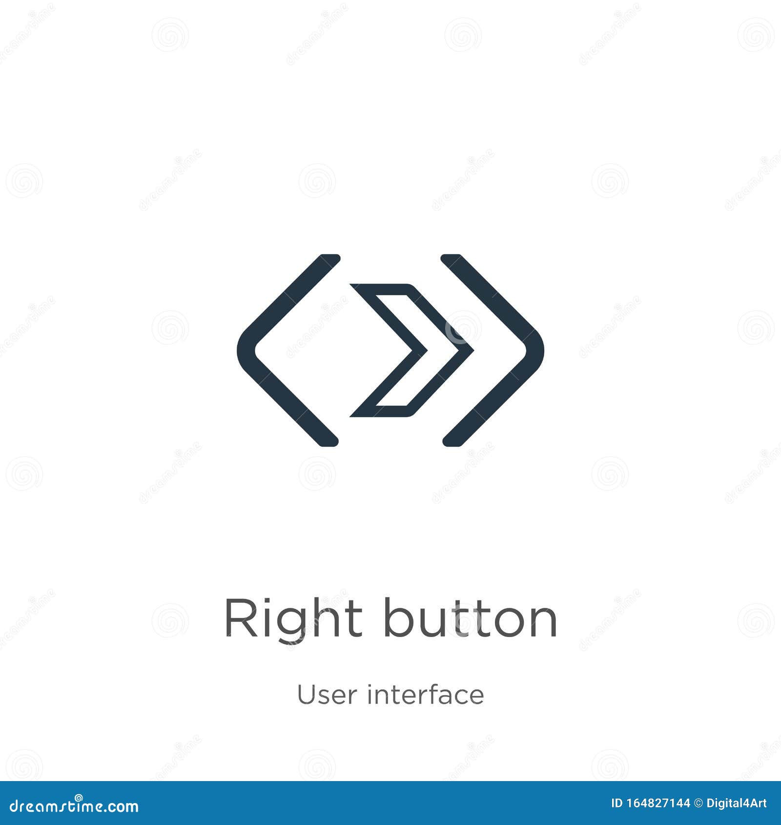 Right Button Icon Vector. Trendy Flat Right Button Icon from User ...