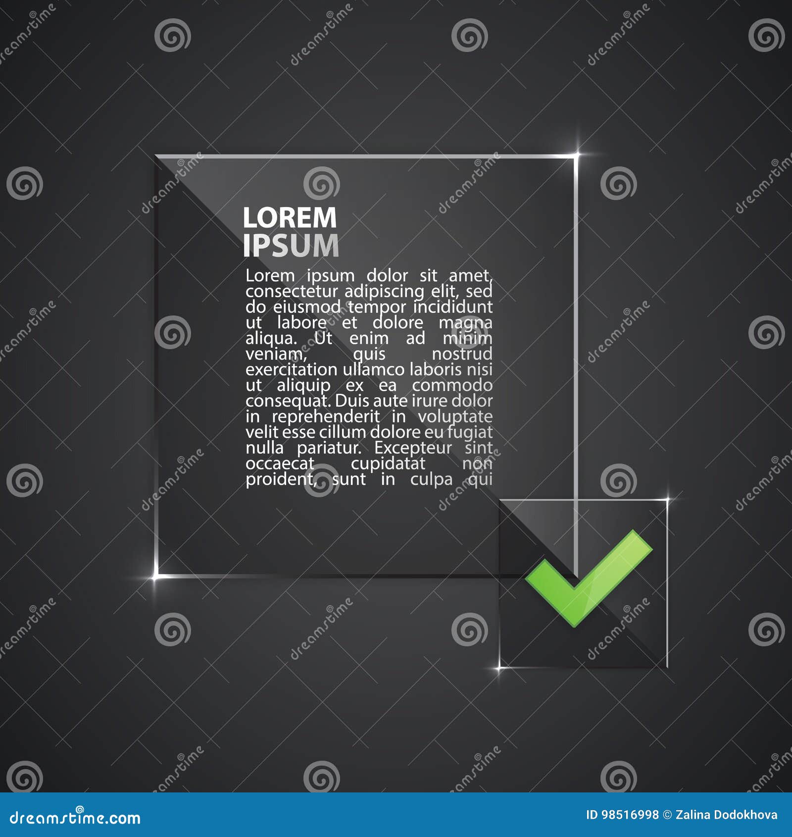 Right Check Mark on Glass Substrate Stock Vector - Illustration of ...