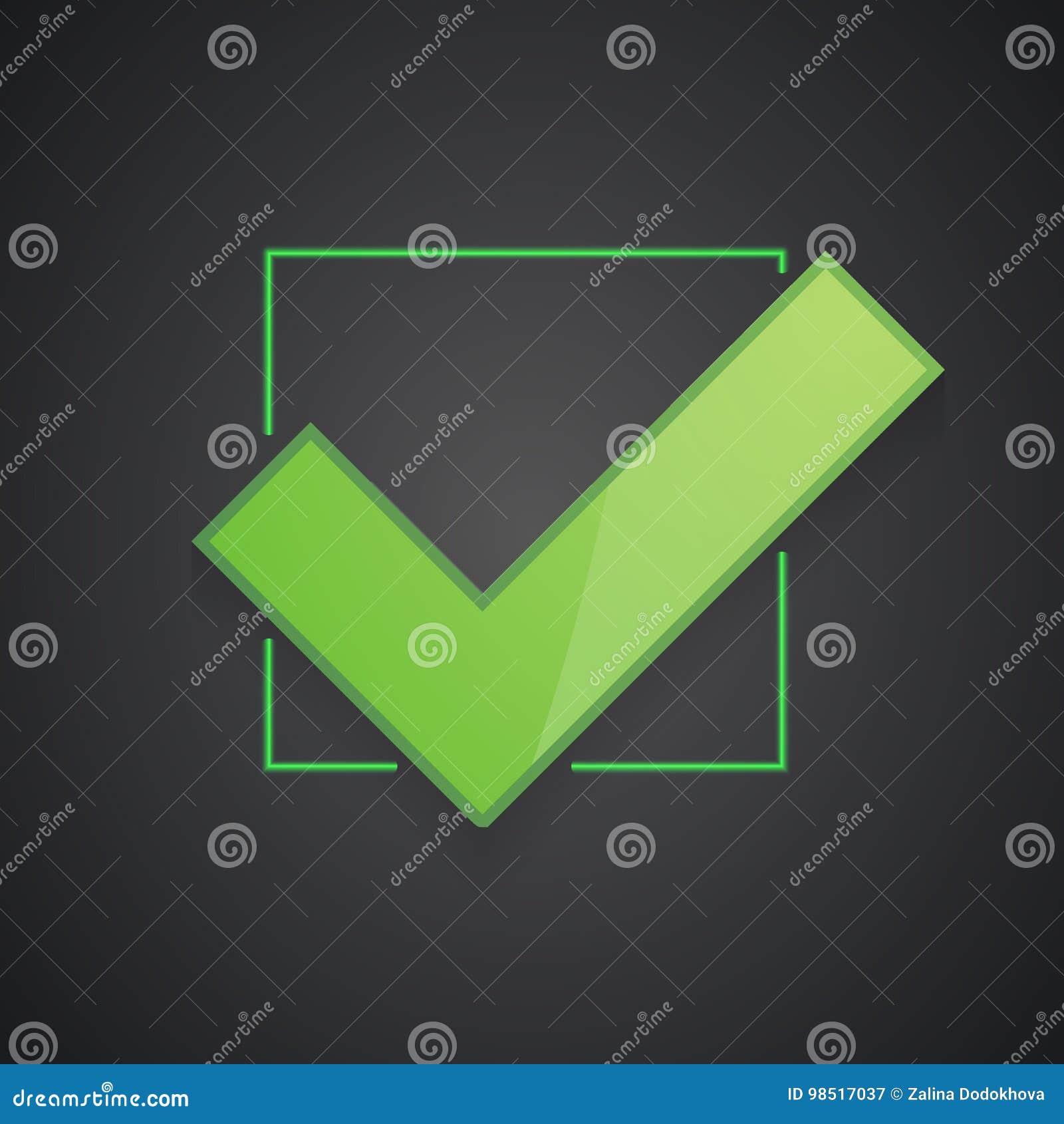 Right Check Mark on Glass Substrate Stock Vector - Illustration of ...