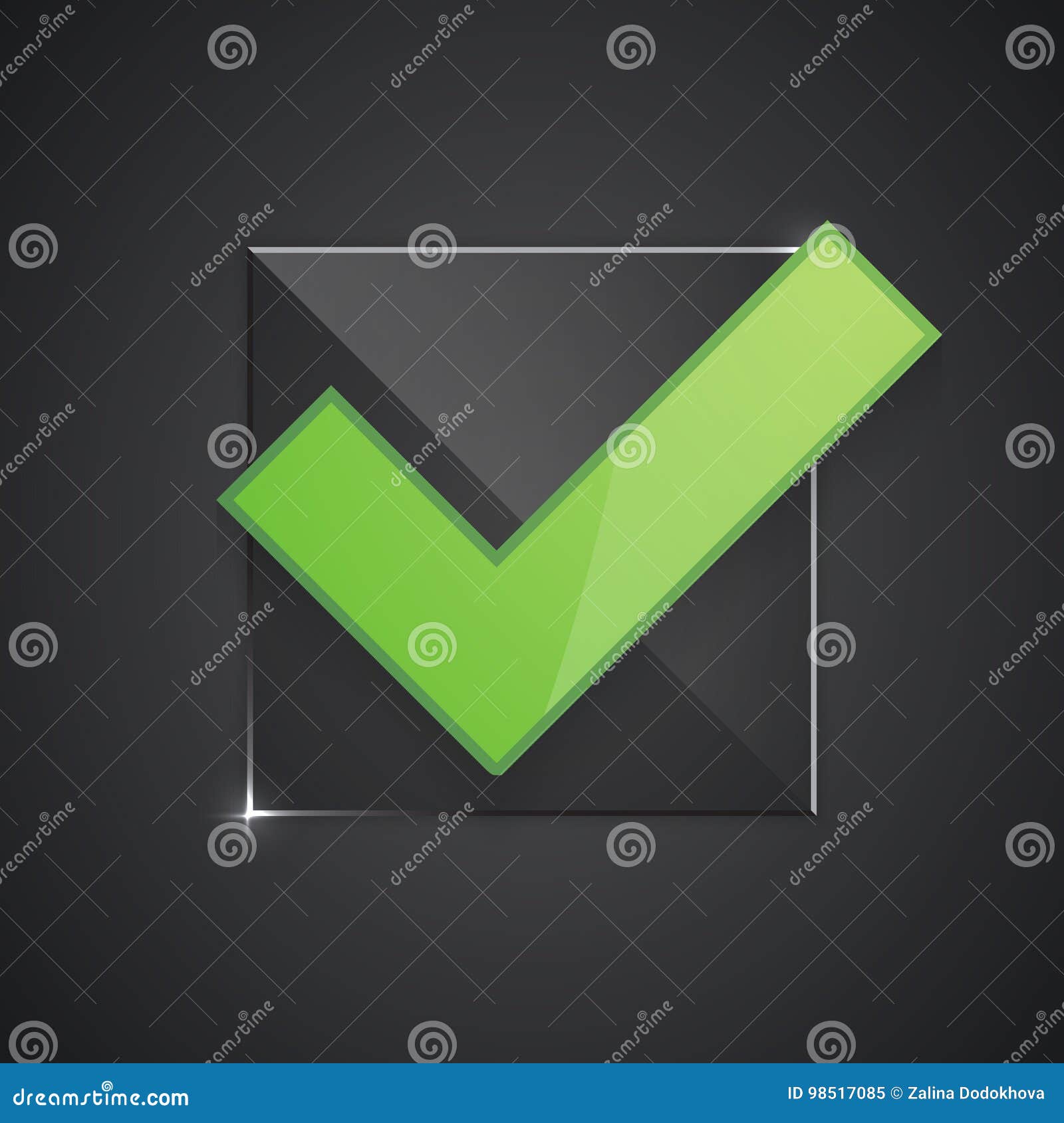 Right Check Mark on Glass Substrate Stock Vector - Illustration of ...