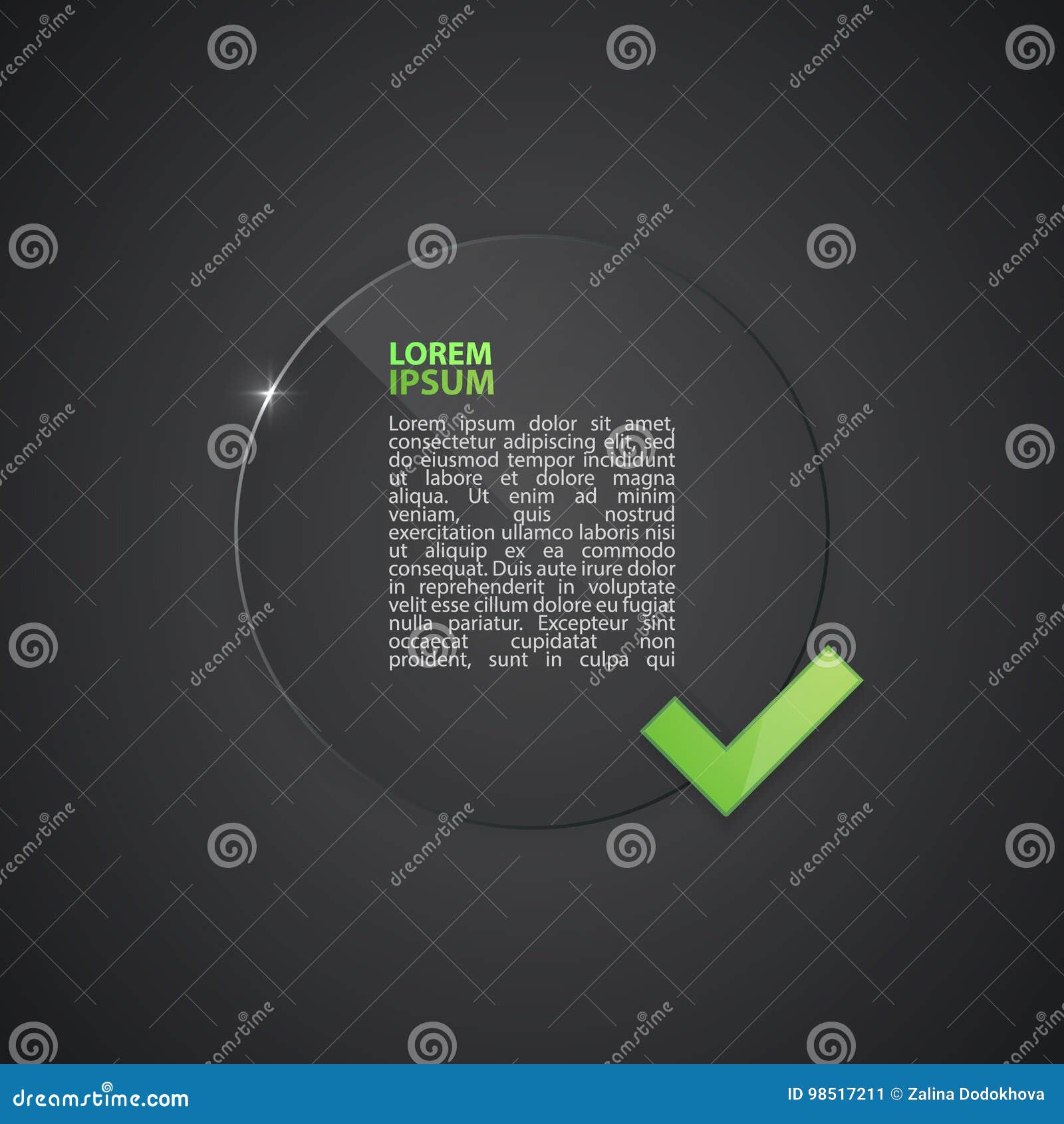 Right Check Mark on Glass Substrate Stock Vector - Illustration of ...