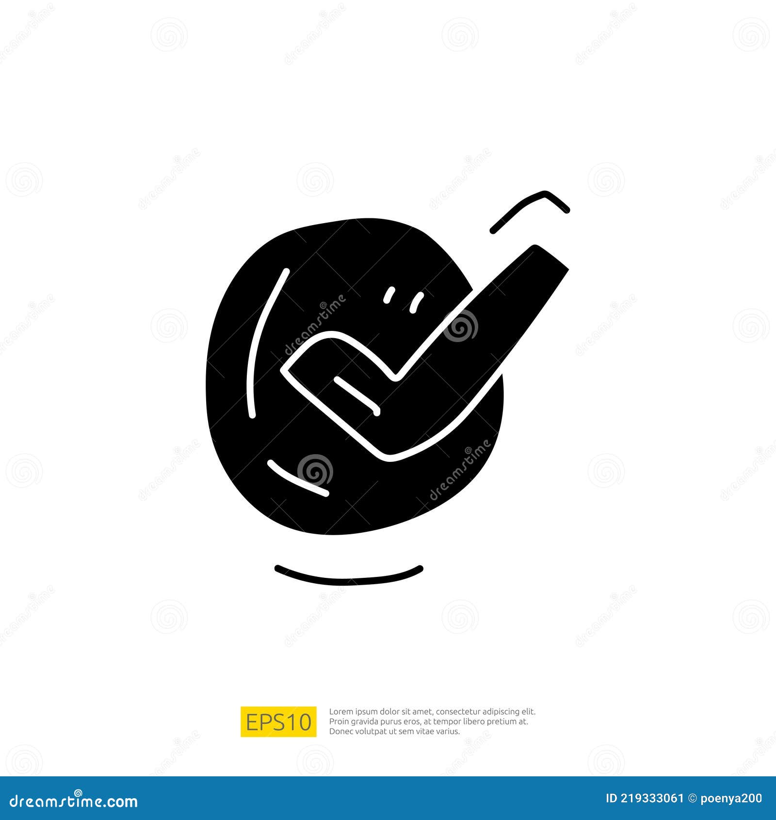 Right Check Tick. Checklist Mark Choice Doodle Icon Sign Symbol Vector ...