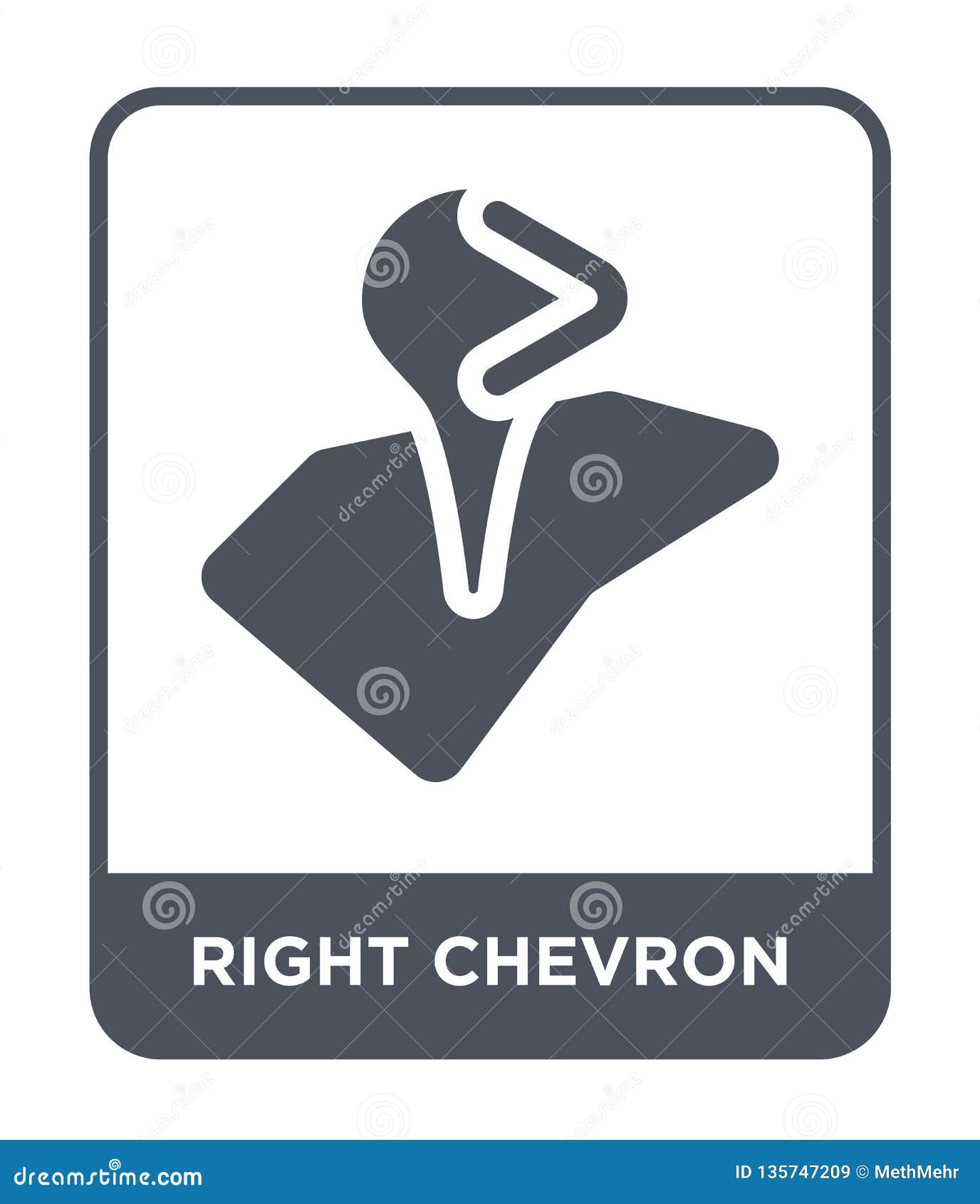 Right Chevron Icon in Trendy Design Style. Right Chevron Icon Isolated ...