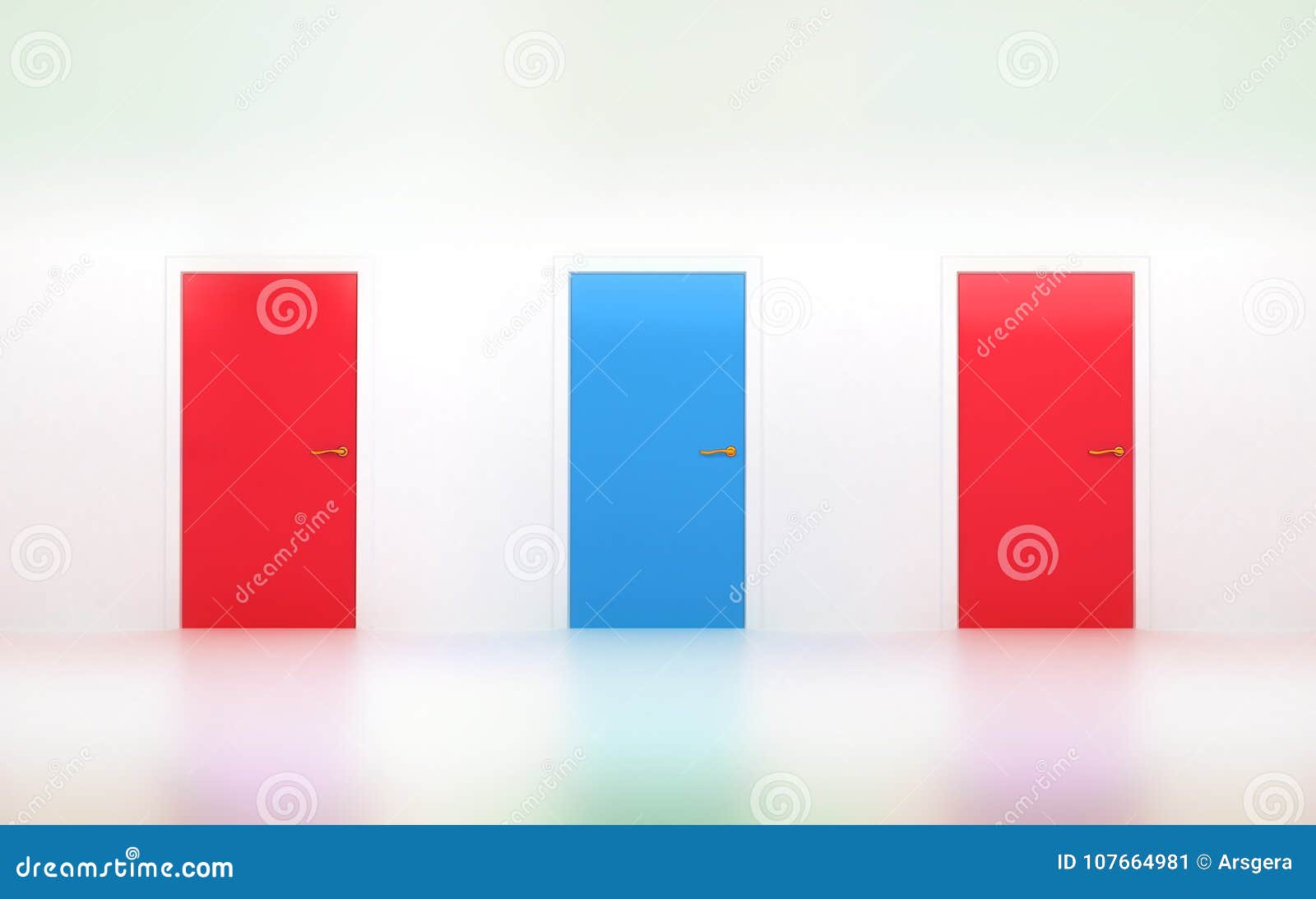Right Choice: Three Conceptual Doors Stock Illustration - Illustration ...