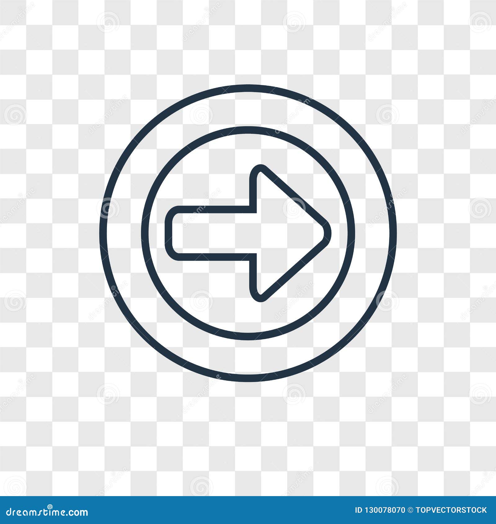 Right Circling Arrow Concept Vector Linear Icon Isolated on Tran Stock ...