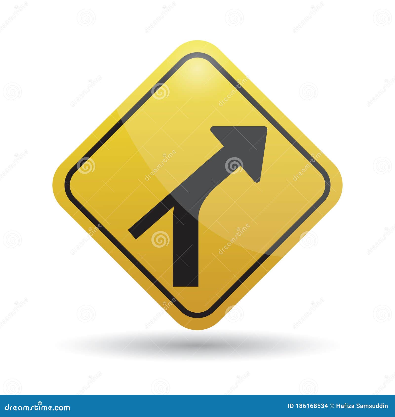 Right Curve Out Intersection. Vector Illustration Decorative Design ...