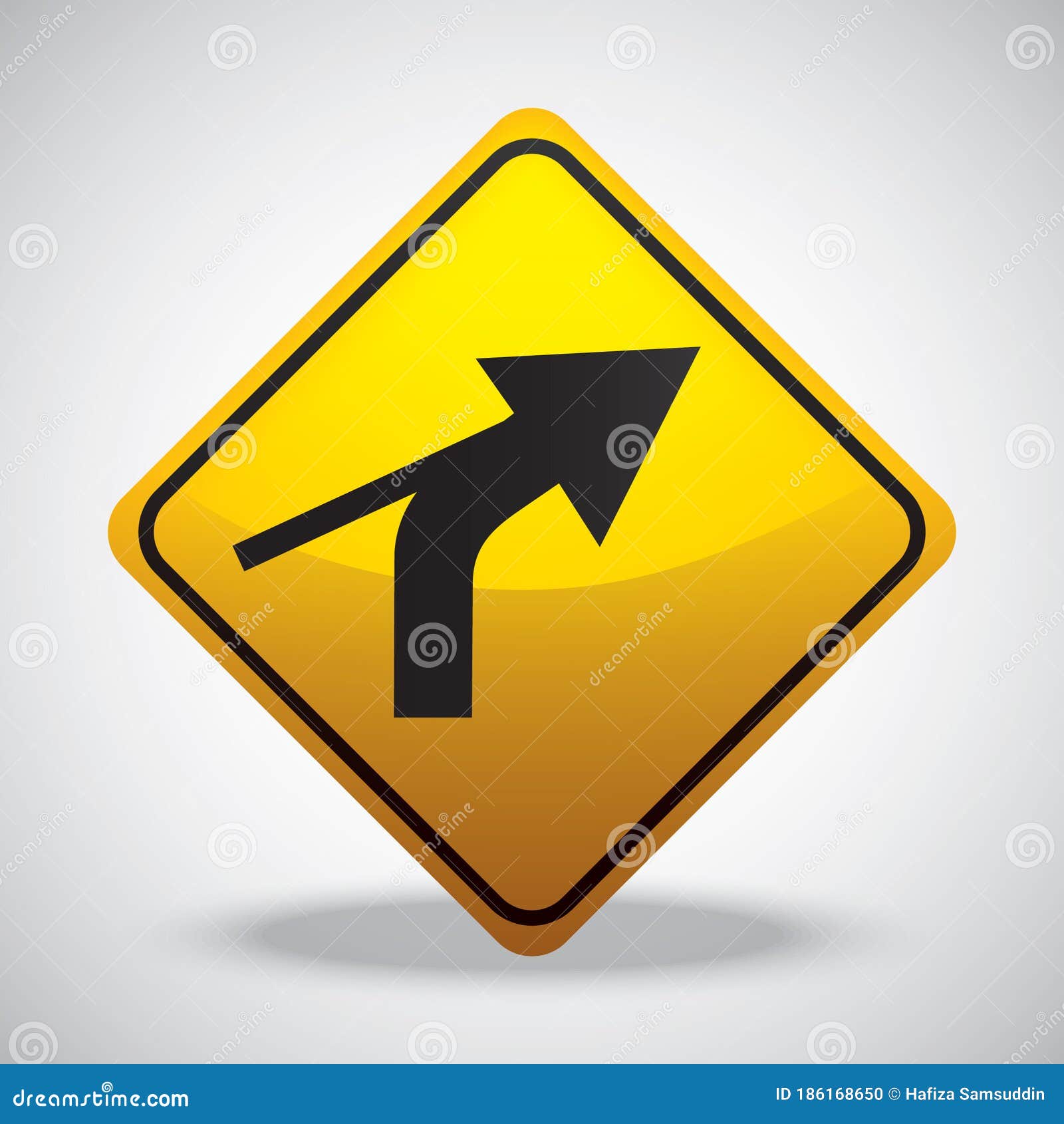 Right Curve Out Intersection. Vector Illustration Decorative Design ...