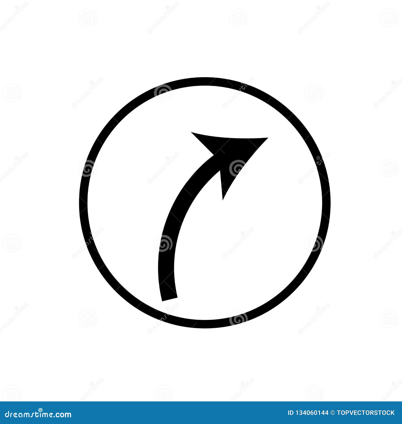 Right Curve Sign Icon Vector Isolated on White Background, Right Curve ...