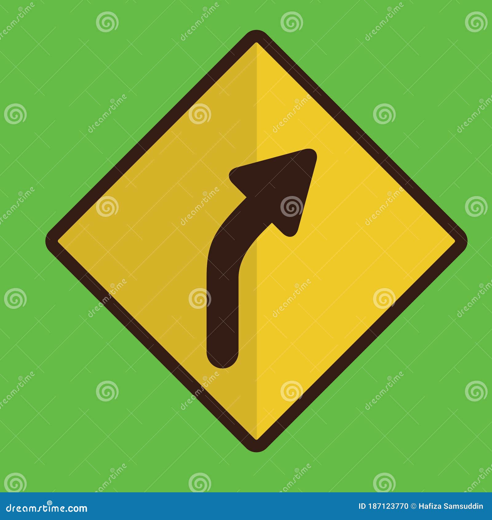 Right Curve Sign. Vector Illustration Decorative Design Stock Vector ...