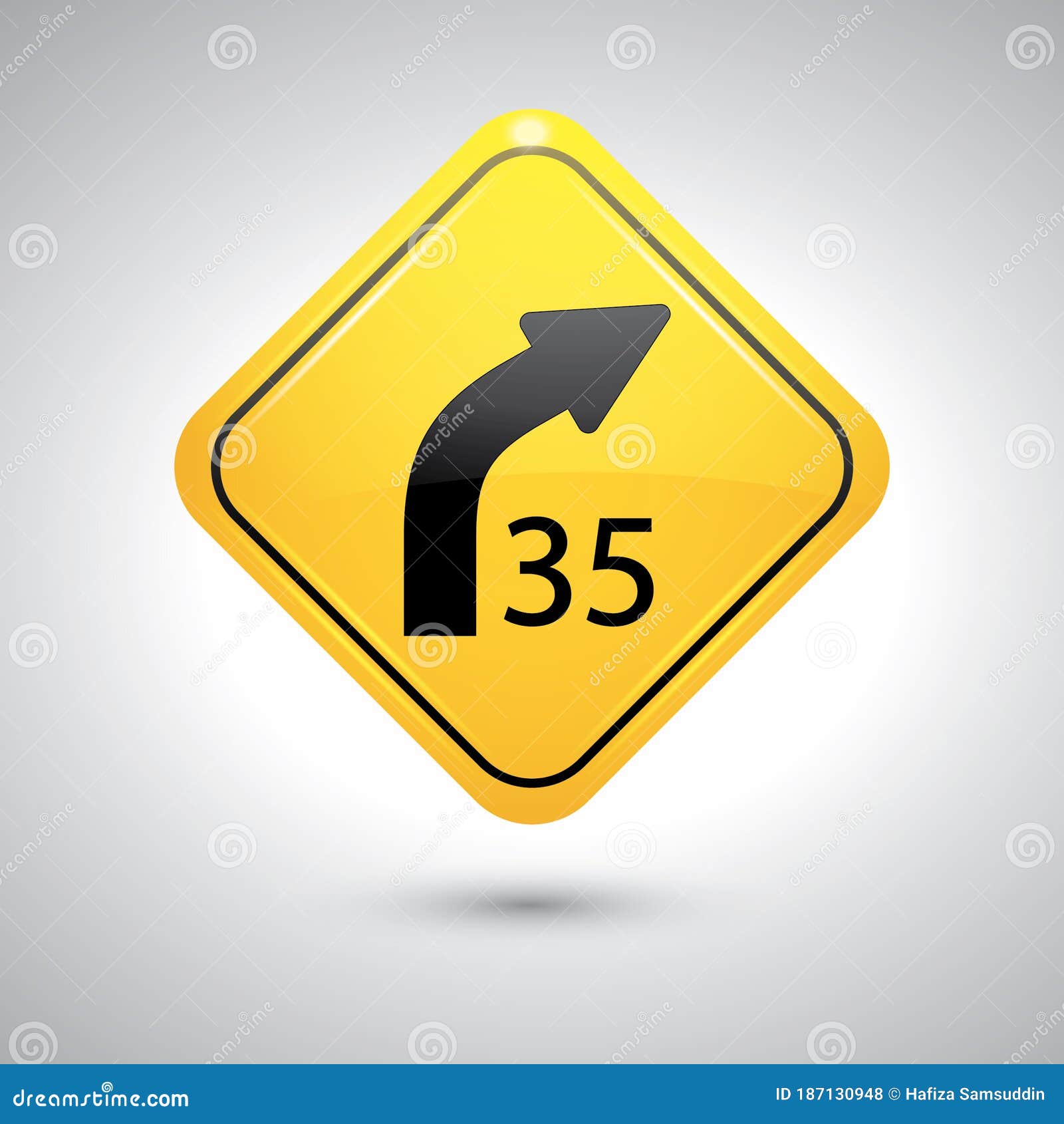 Right Curve Sign. Vector Illustration Decorative Design Stock Vector ...