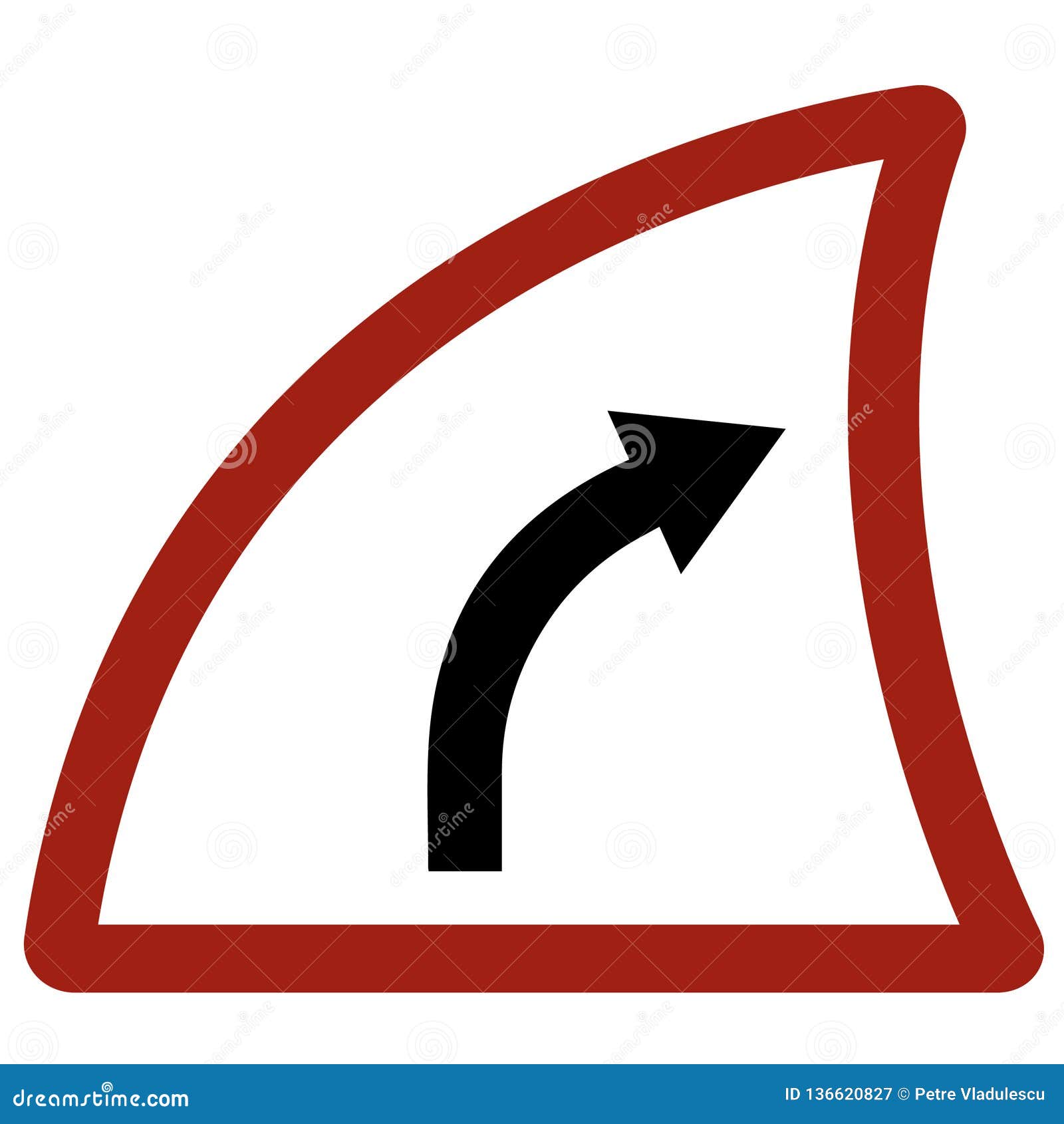 Right curve turn road stock vector. Illustration of simple - 136620827