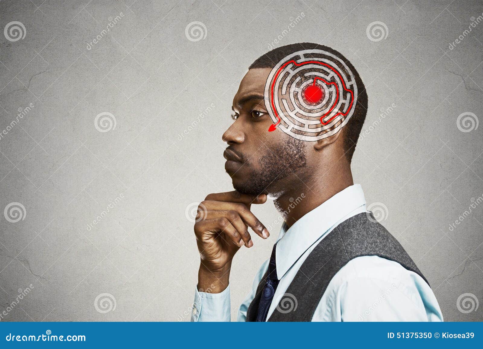 Right Decision Wisdom Strategy Concept. Man Solving Problem Thinking ...