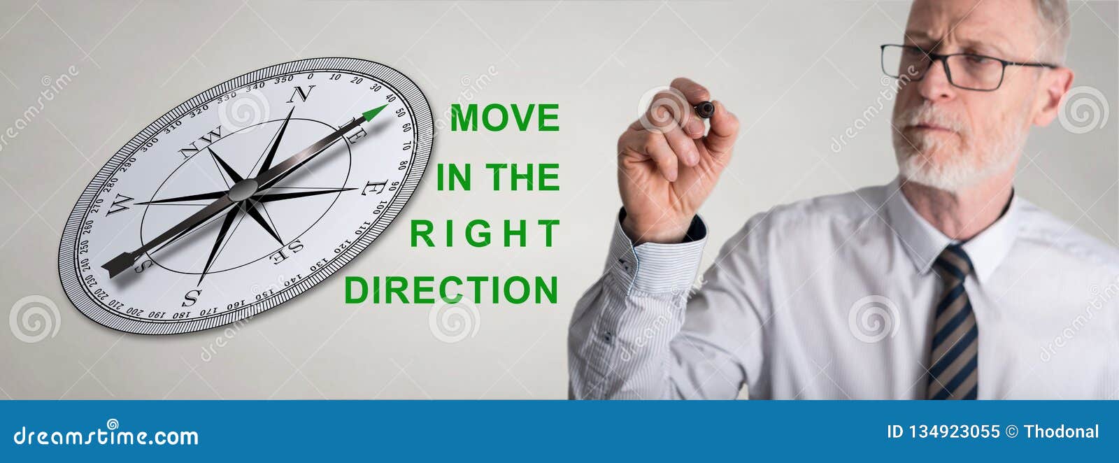 Businessman Drawing Right Direction Concept Stock Image - Image of ...