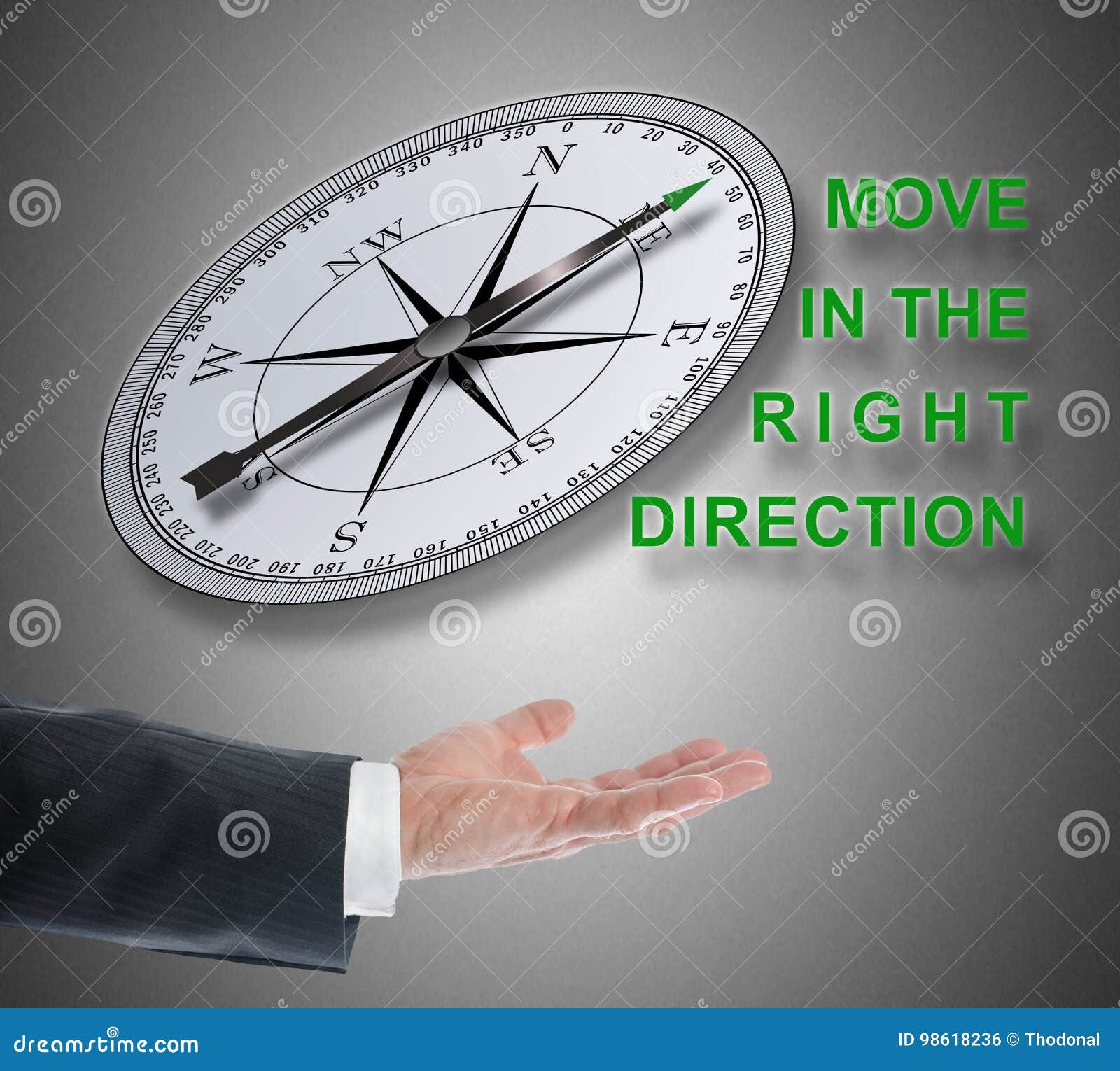Right Direction Concept Levitating Above a Hand Stock Photo - Image of ...