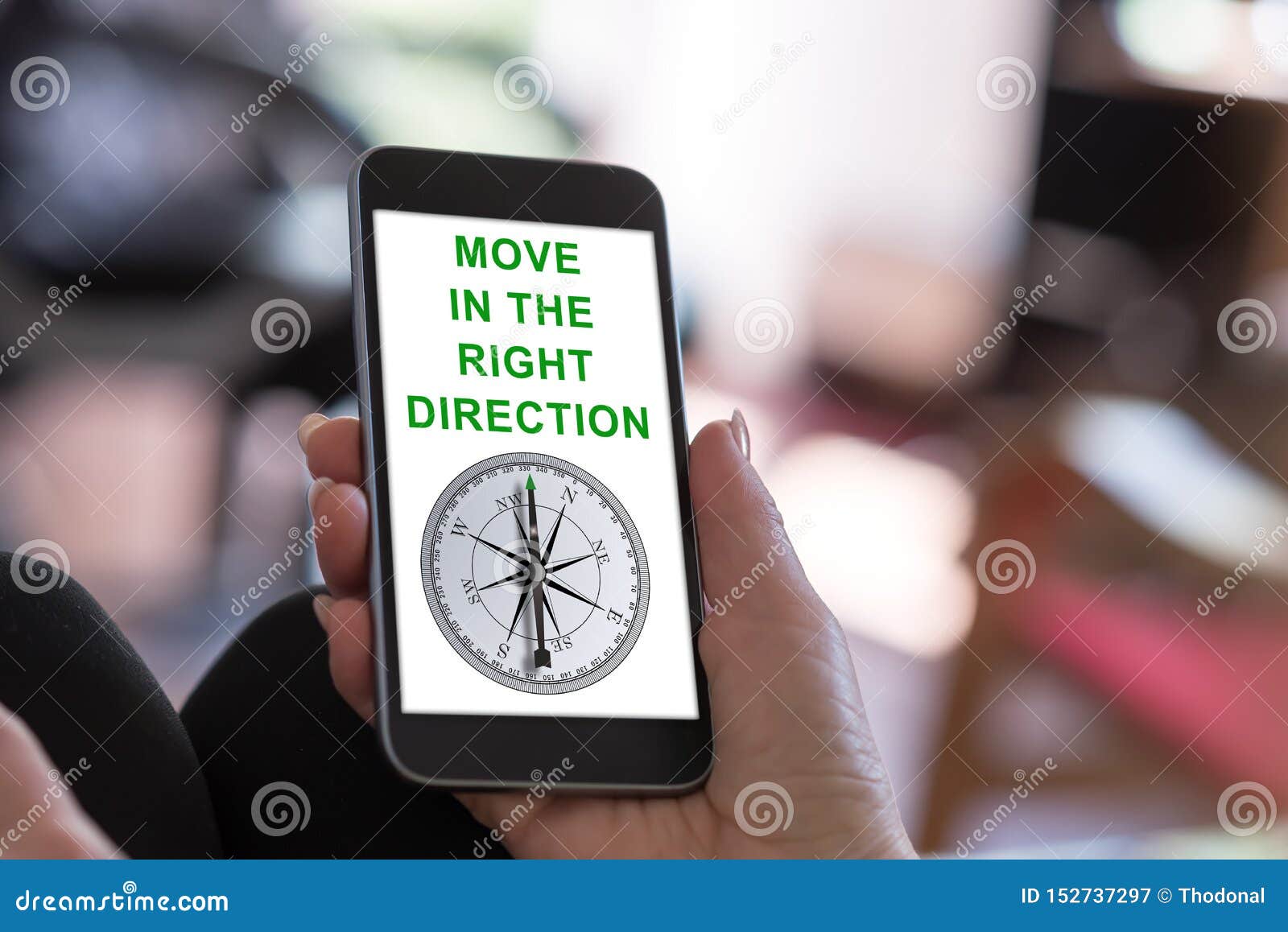 Right Direction Concept on a Smartphone Stock Image - Image of path ...