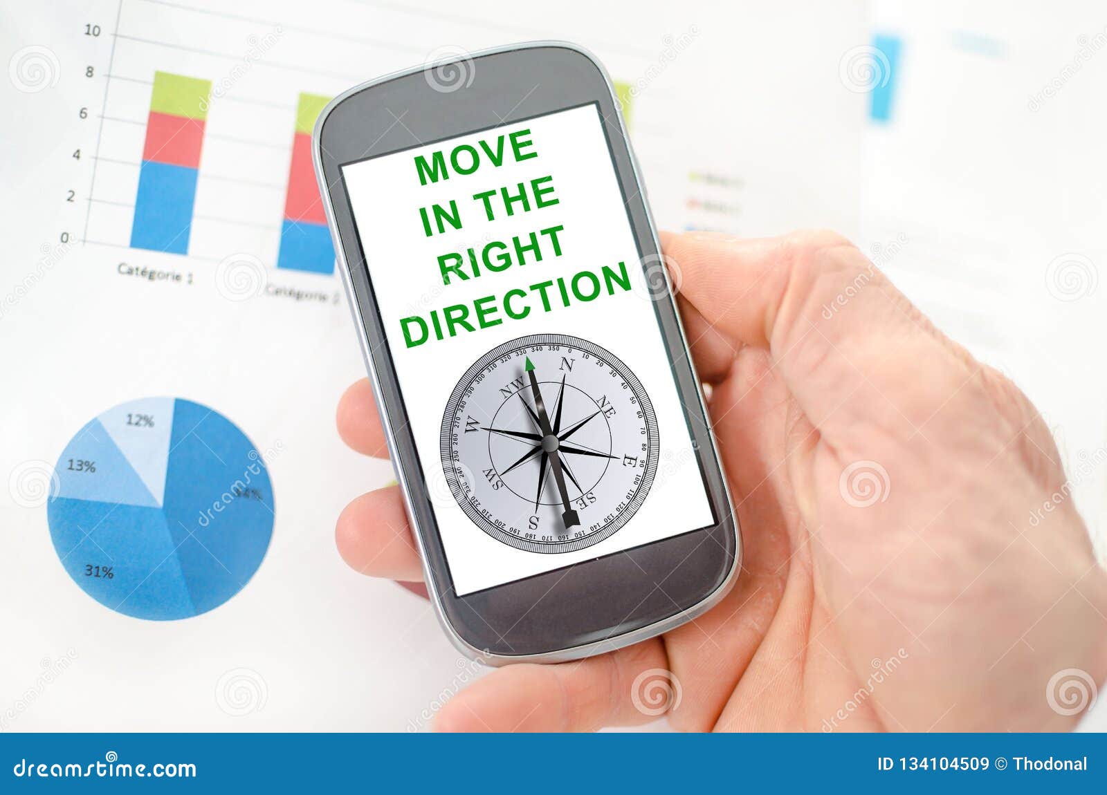 Right Direction Concept on a Smartphone Stock Image - Image of ...