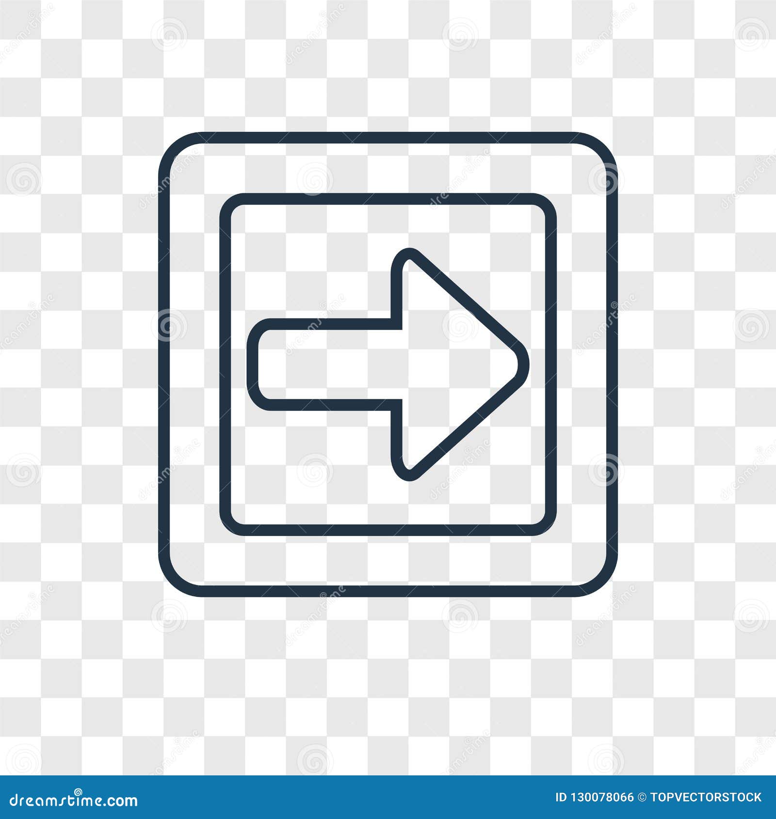 Right Direction Concept Vector Linear Icon Isolated on Transparent ...