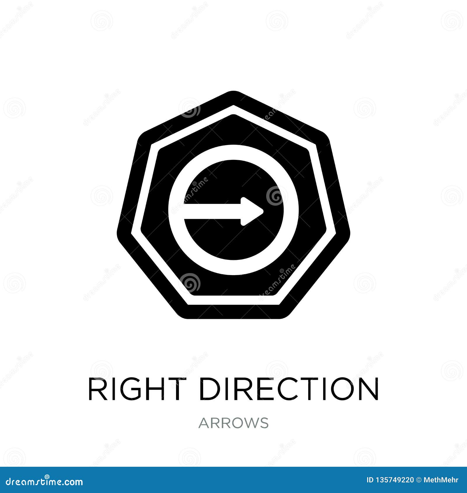 Right Direction Icon in Trendy Design Style. Right Direction Icon ...