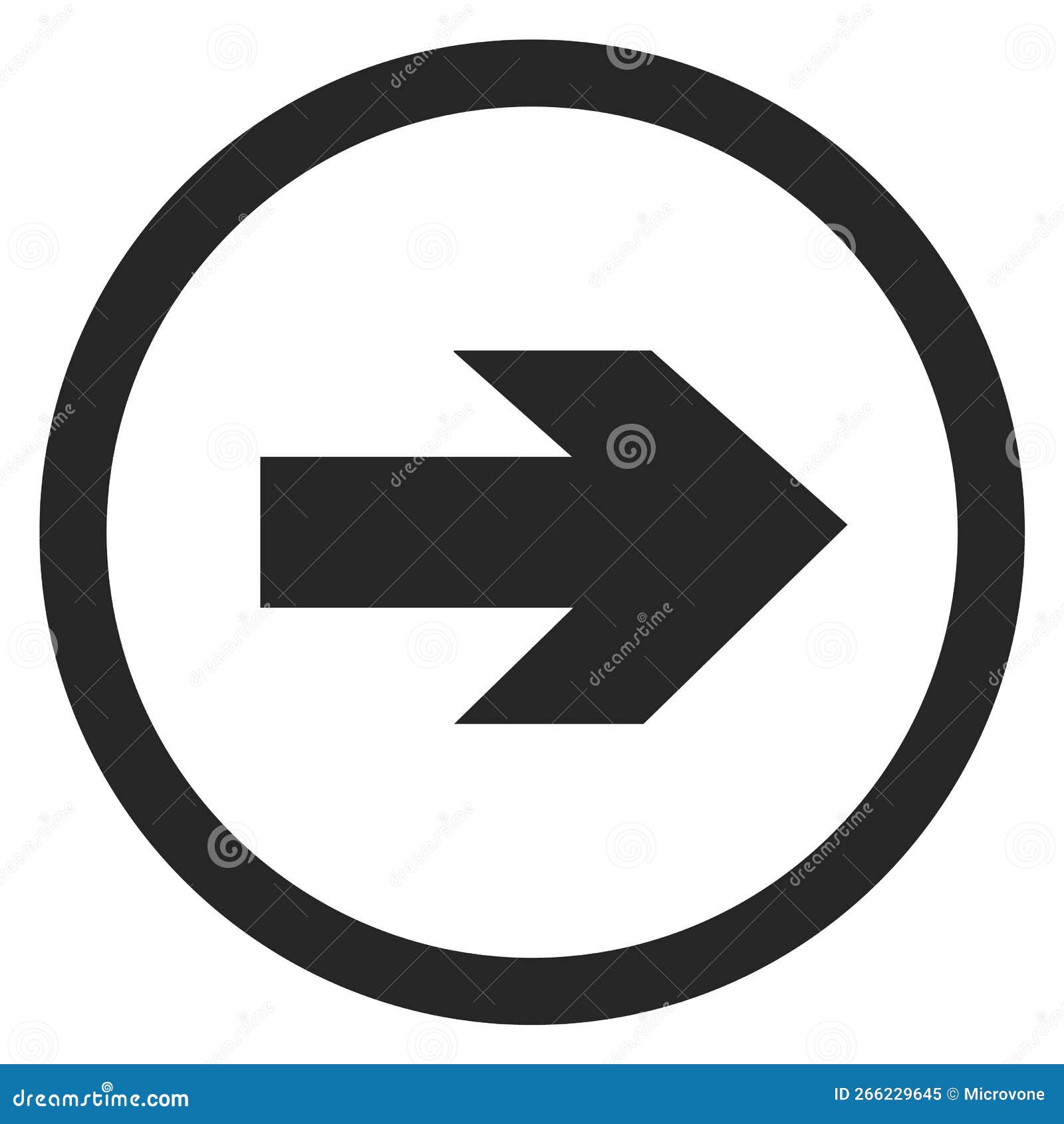 Right Direction Pointer. Black Arrow Round Sign Stock Vector ...
