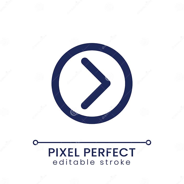 Right Direction Pointer Pixel Perfect Linear Ui Icon Stock Vector - Illustration of cursor ...