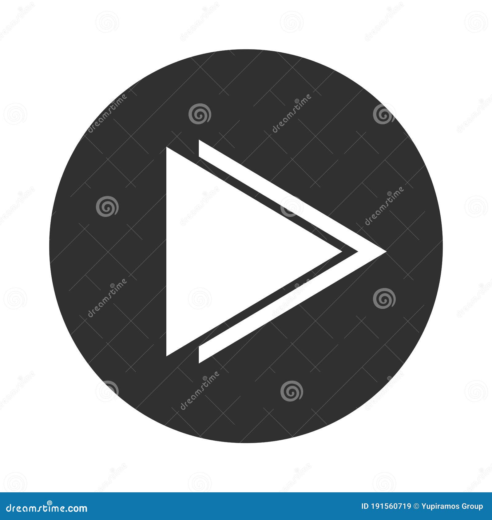 Right Double Arrow Continue Button Silhouette Style Icon Stock Vector ...
