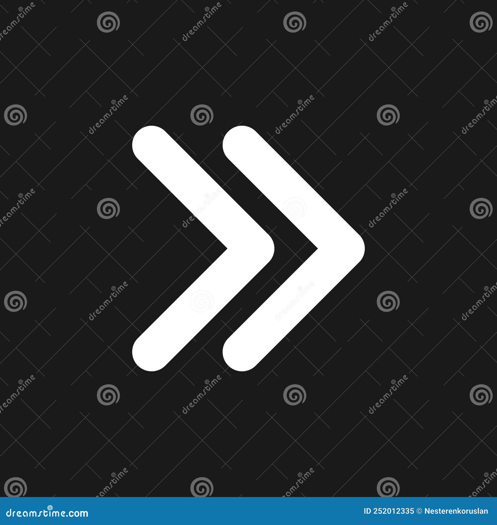 Right Double Arrow Dark Mode Glyph Ui Icon Stock Vector - Illustration ...