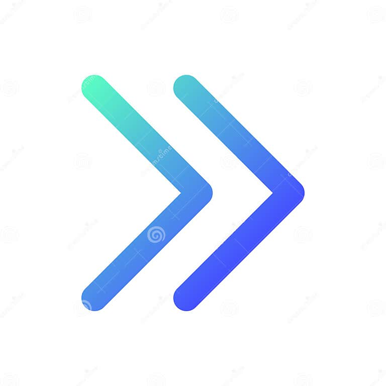 Right Double Arrow Pixel Perfect Gradient Linear Ui Icon Stock Vector - Illustration of chevrons ...
