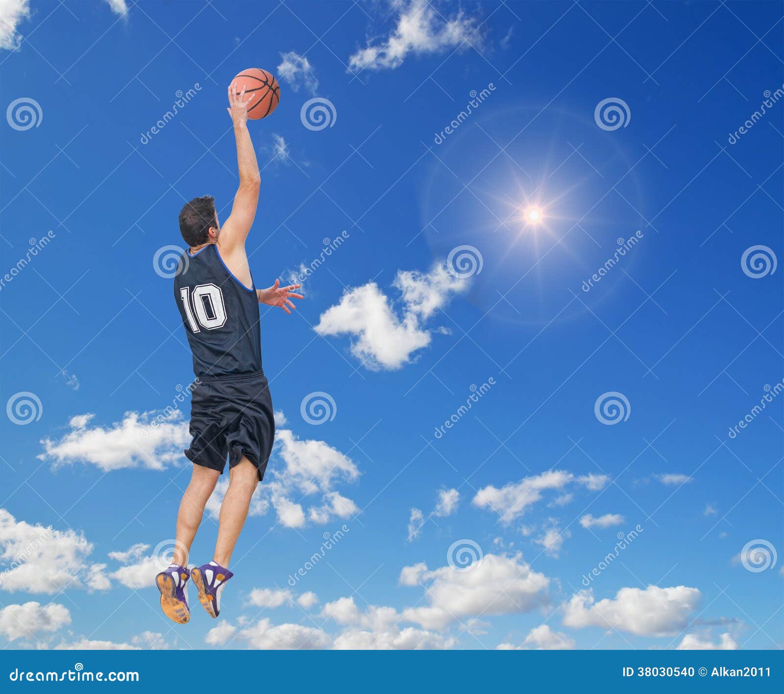 Right dunk in the sky stock photo. Image of modern, athlete - 38030540