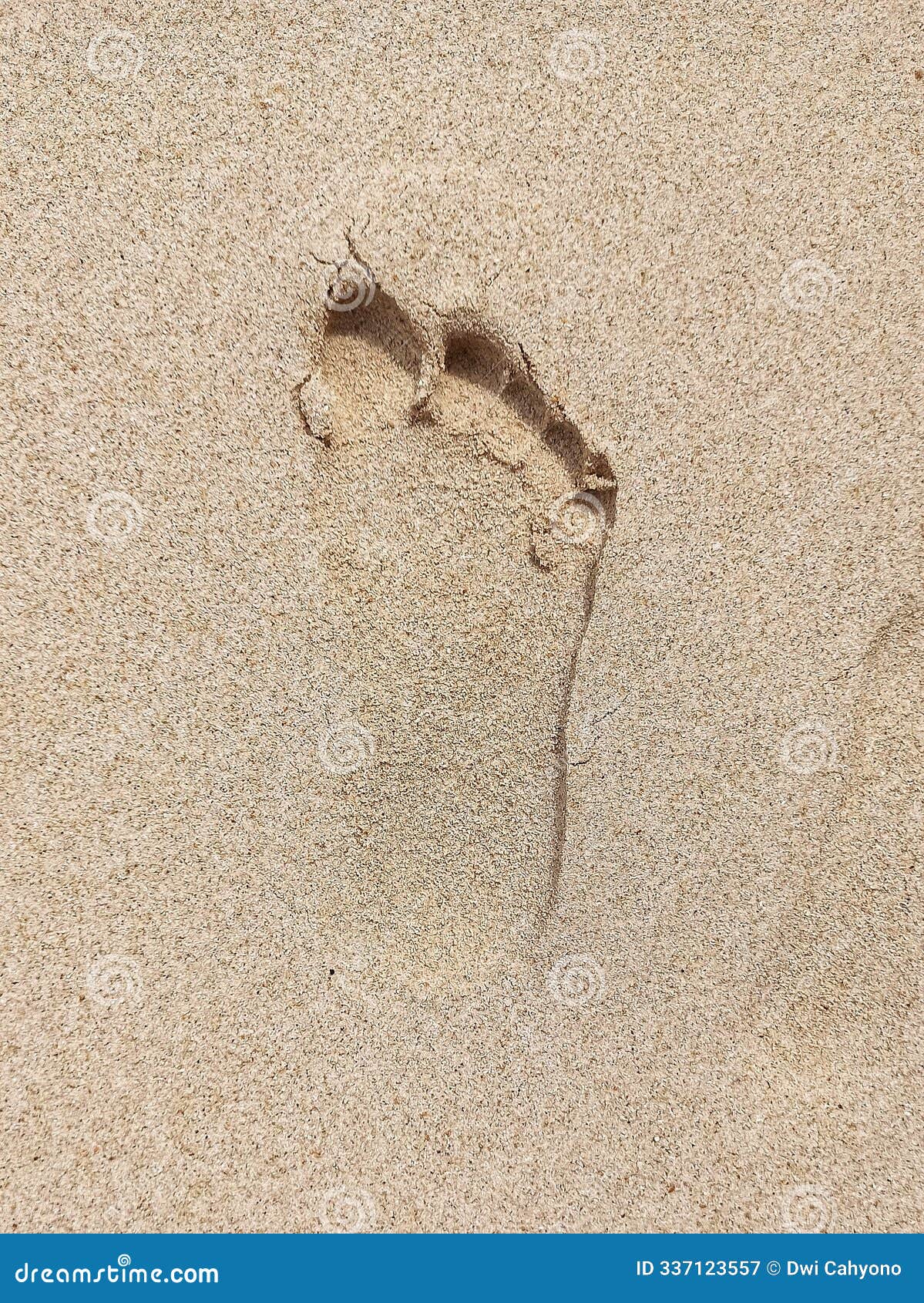 Right Foot Marks in the Beach Sand Stock Image - Image of brown, soil ...