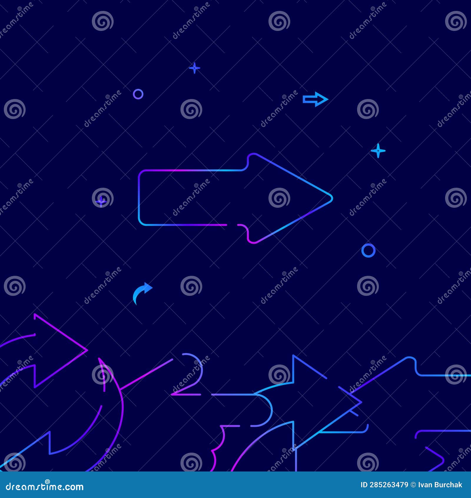Right Forward Arrow Gradient Line Icon, Vector Illustration Stock ...