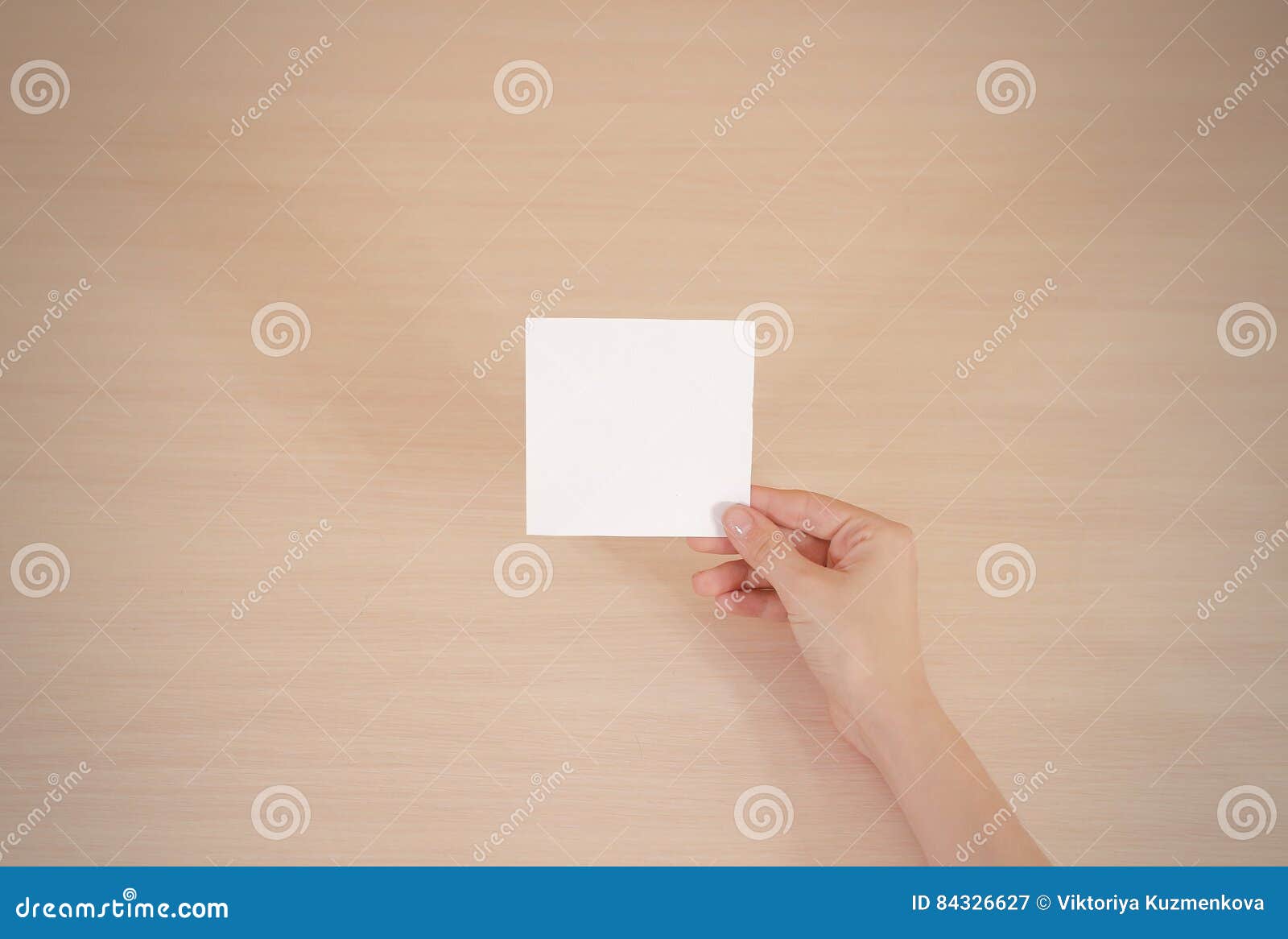 Right Hand Holding Square White Paper in the Right Hand. Leaflet Stock ...