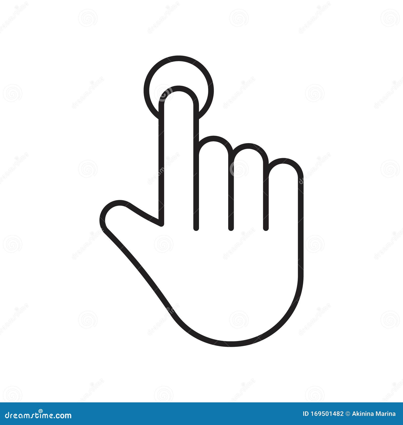 Right Hand Icon. Linear Image for Touch Control Logo. Black Simple ...