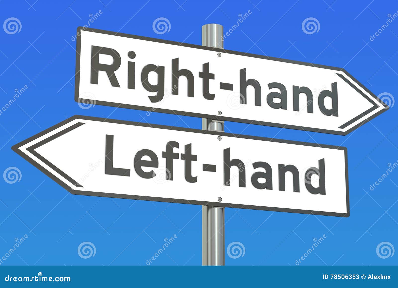 Right-hand or Left-hand Concept on the Signpost, 3D Rendering Stock ...