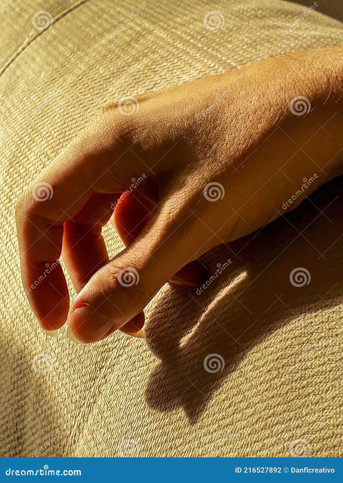 Right Hand Over Couch stock photo. Image of colors, fingers - 216527892