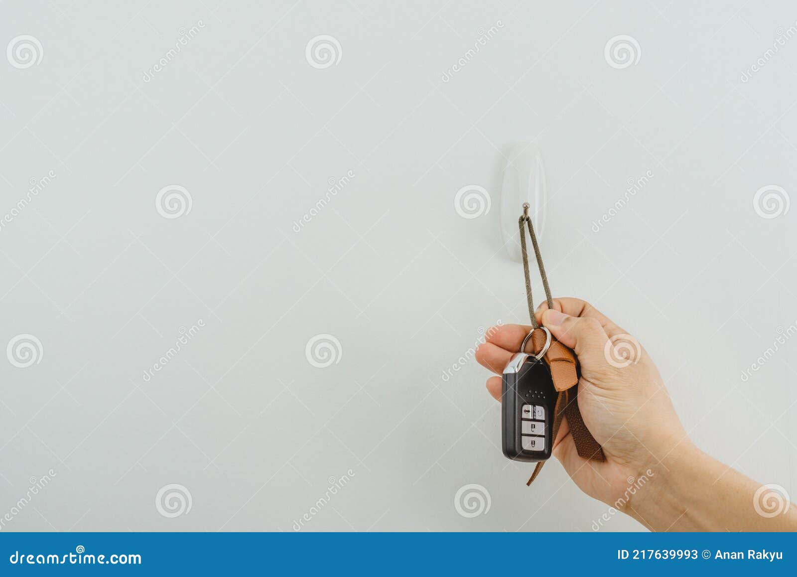 The Right Hand is Picking Up or Taking the Keychain, Car Key from ...