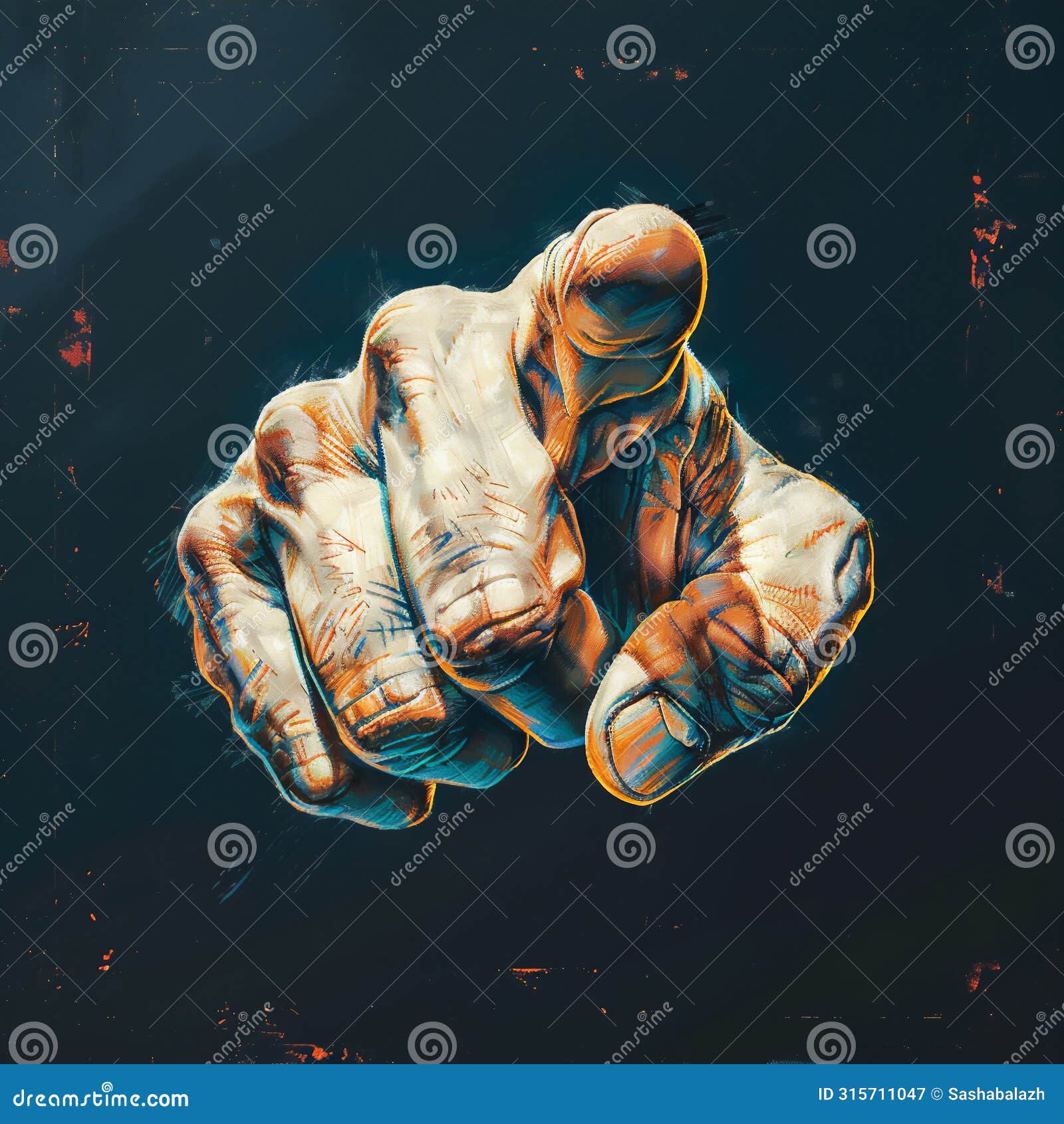 Right Hand Pointing Forward Gesture Stock Illustration - Illustration ...