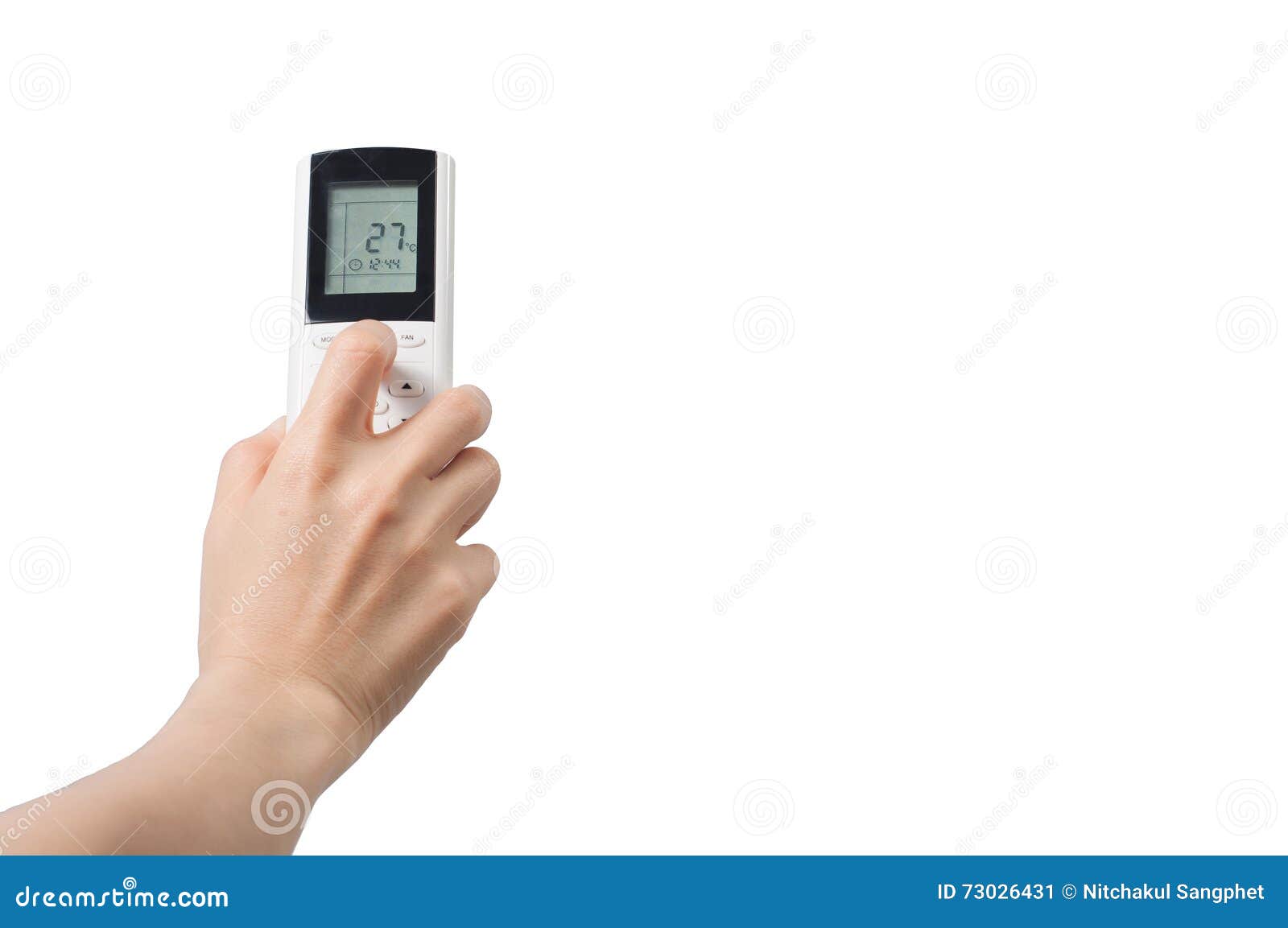 Right Hand Pressing the Button. Stock Image - Image of conditioner ...