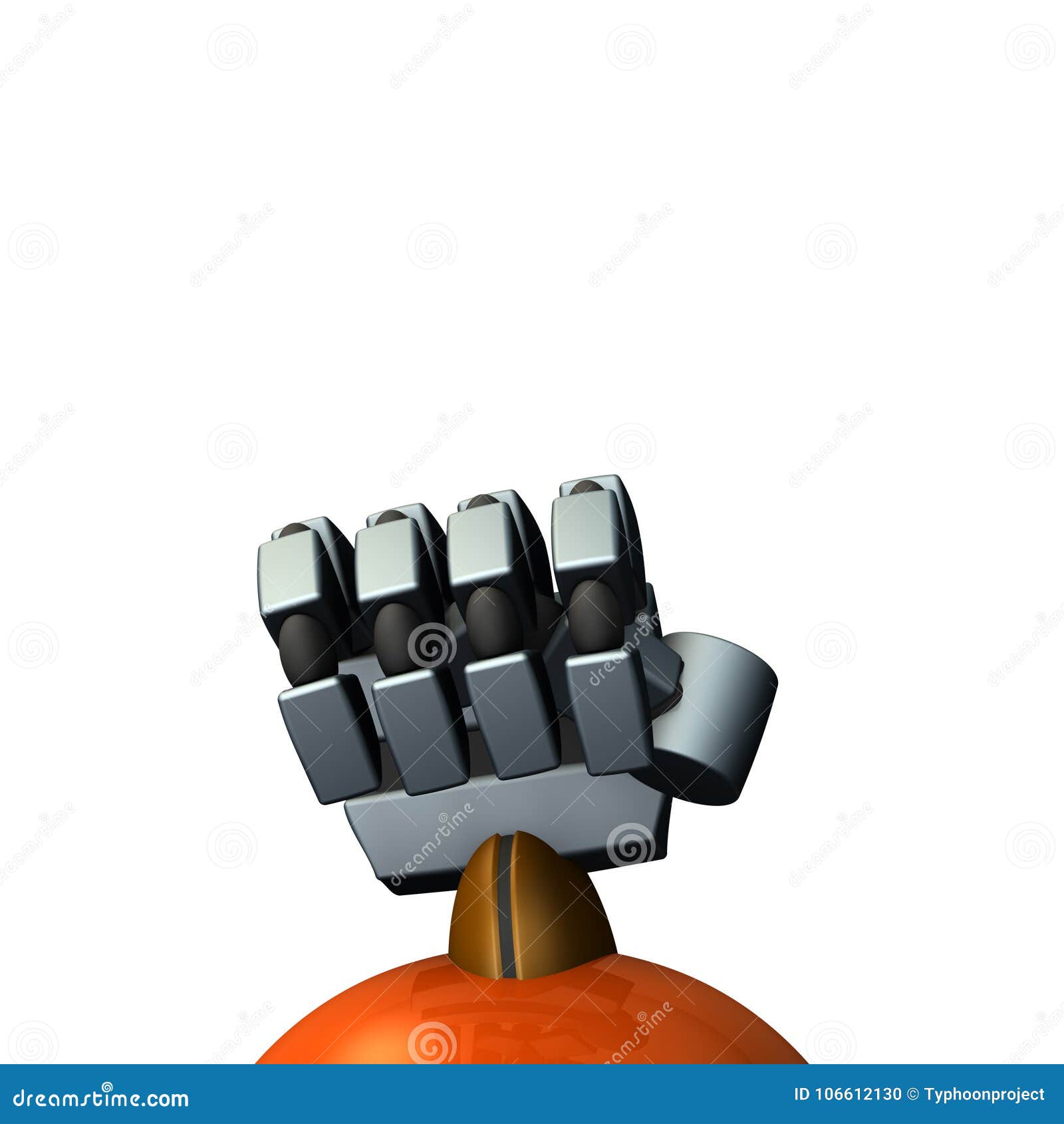 Right Hand of the Robot. His Fist Stock Illustration - Illustration of ...