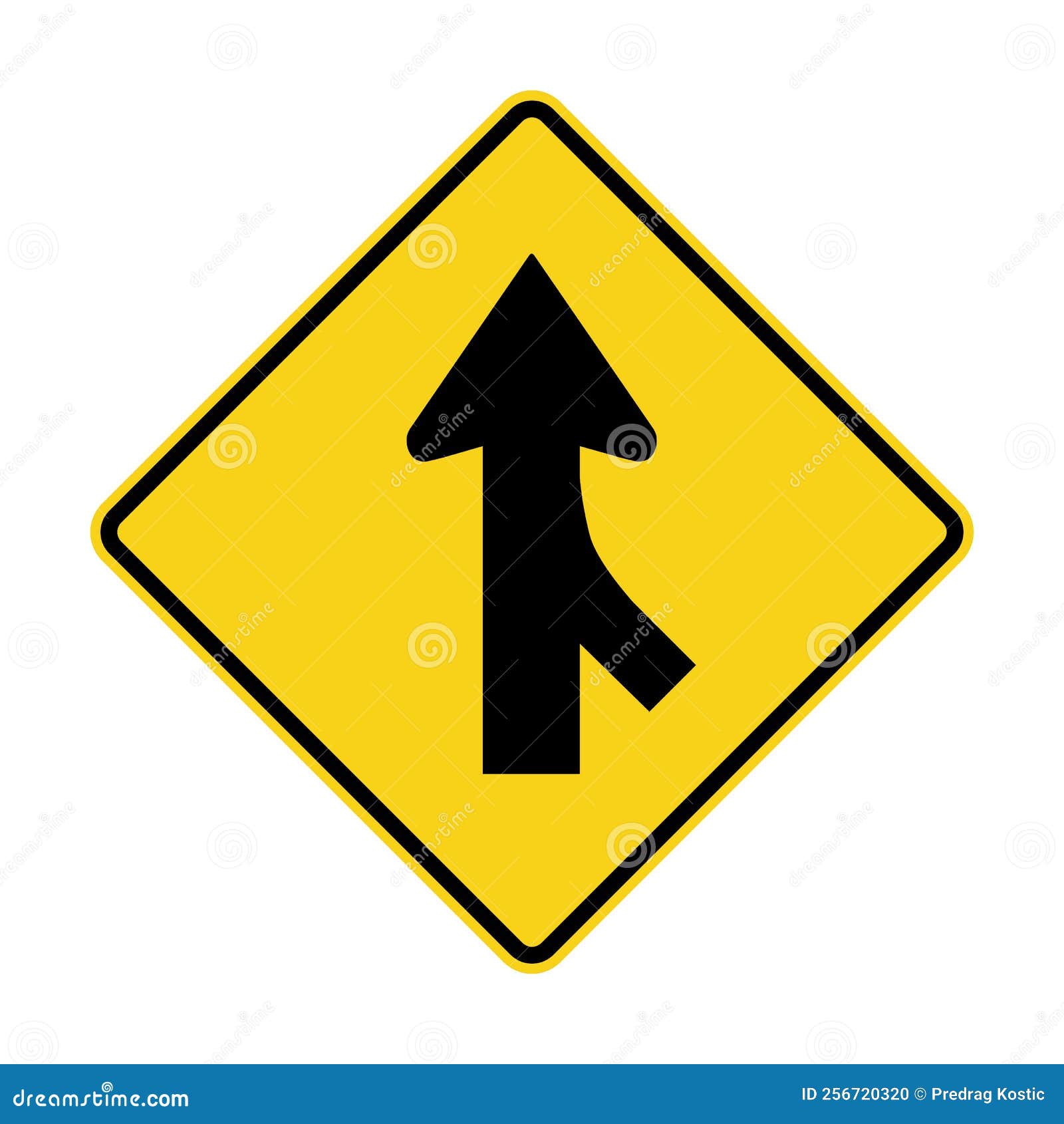 Right-hand Turn Priority Sign Stock Illustration - Illustration of ...