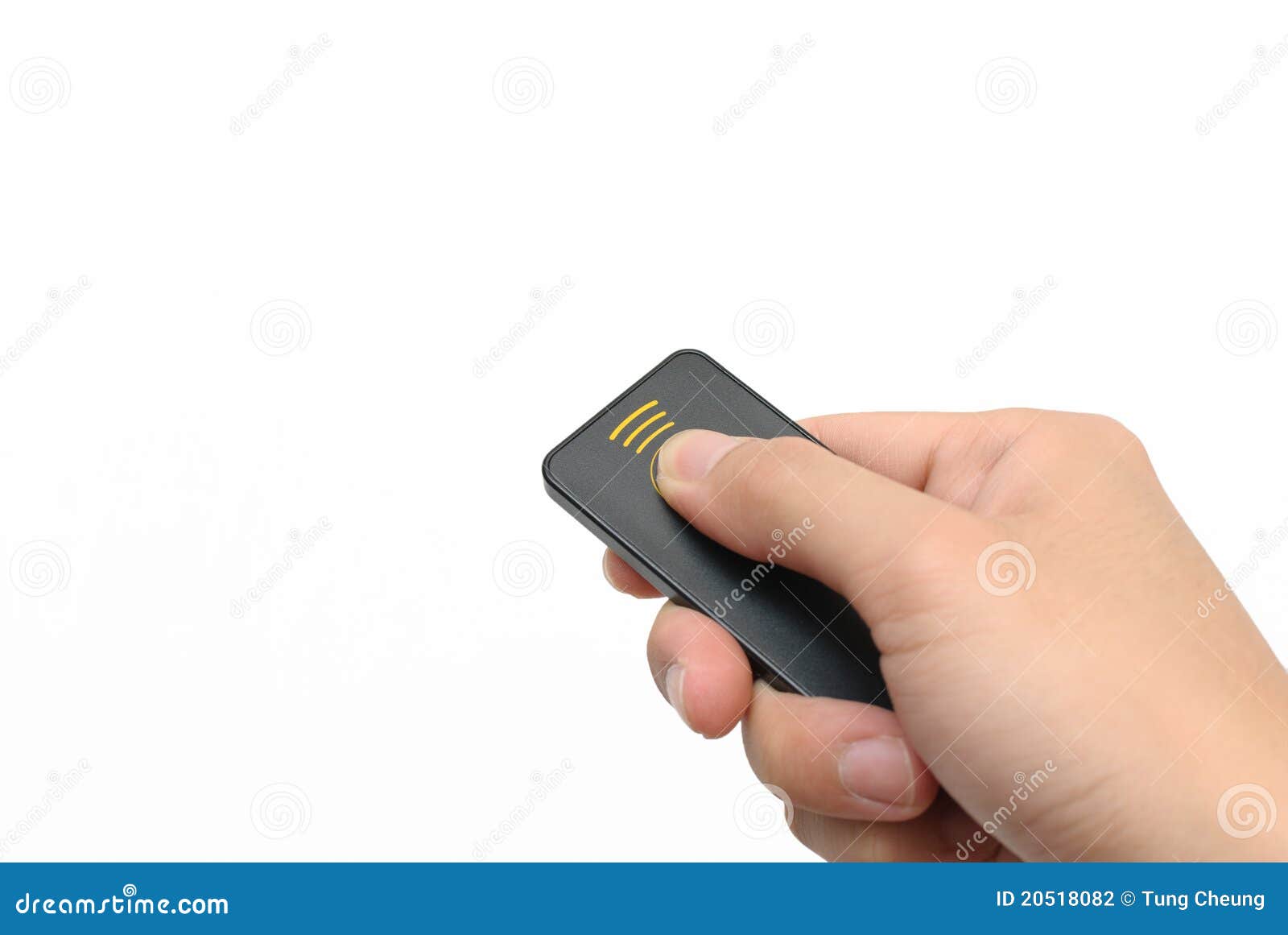 Guy Using Remote Control While Sitting On The Bed In Home. Happy ...