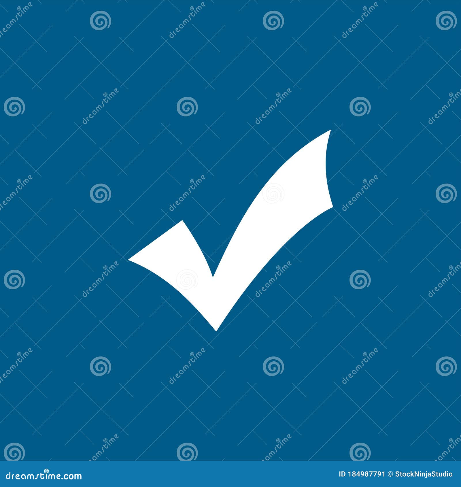 Right Icon on Blue Background. Blue Flat Style Vector Illustration ...