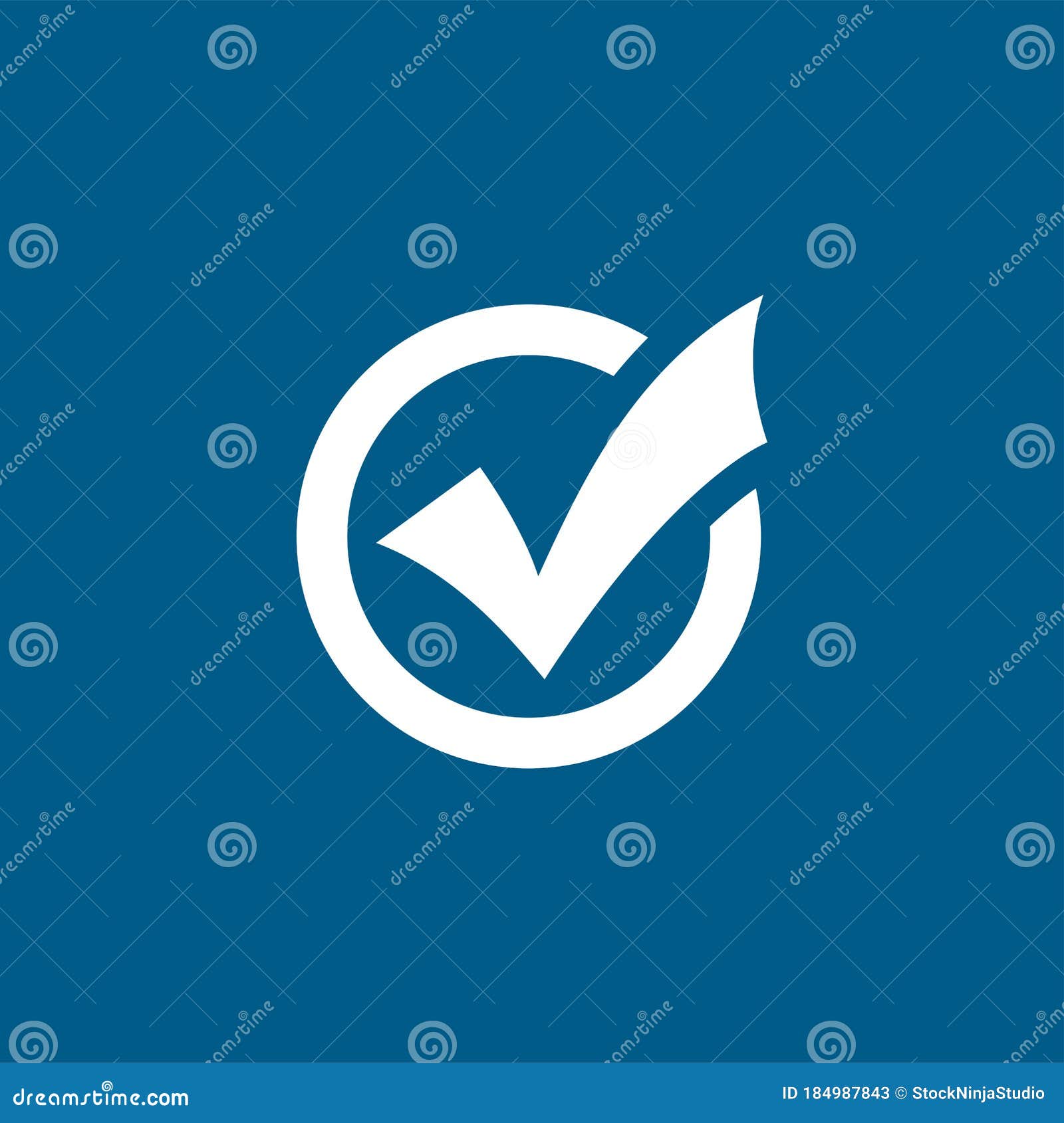 Right Icon on Blue Background. Blue Flat Style Vector Illustration ...