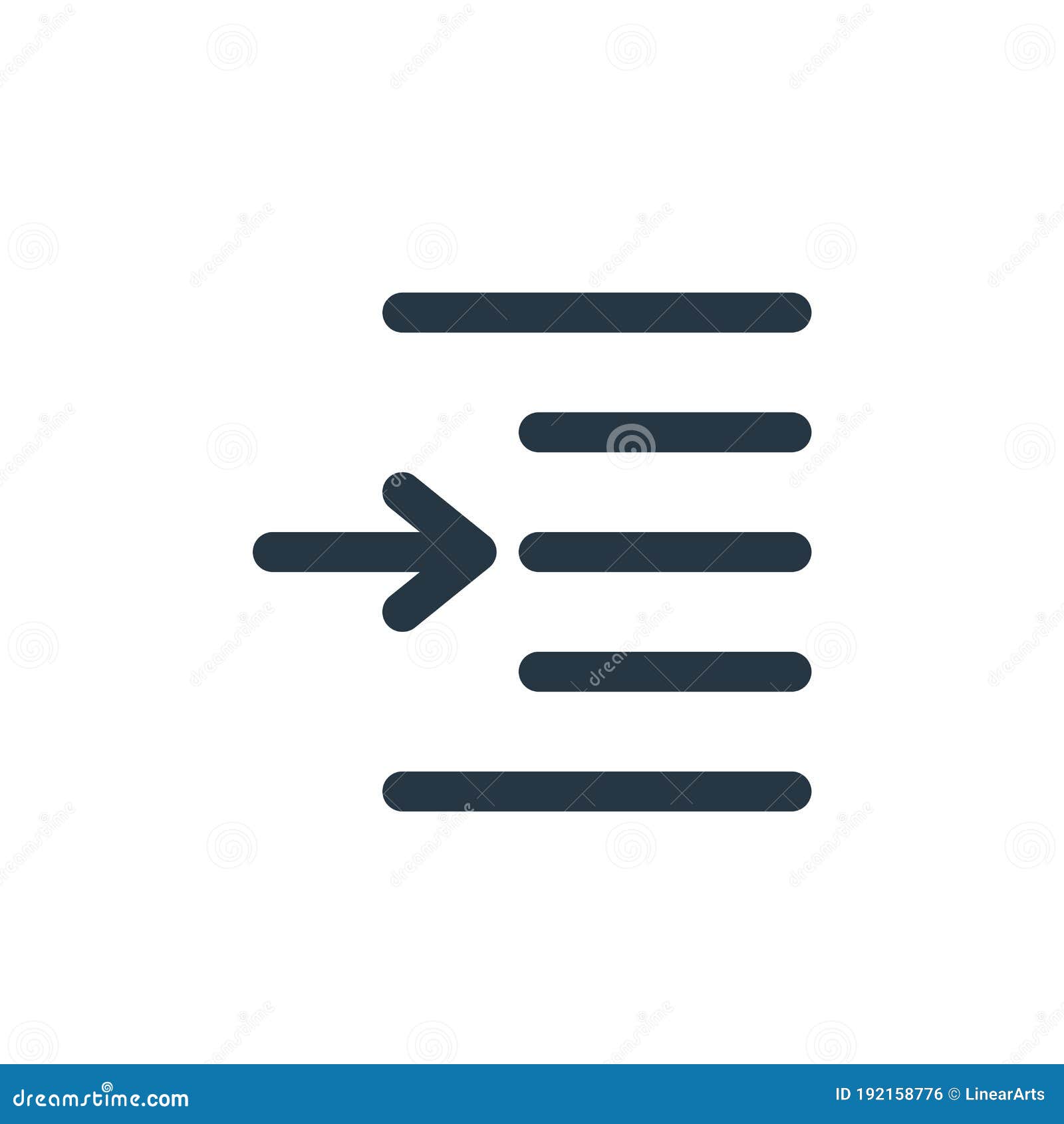 Right Indent Icon Vector From Text Editor Concept. Thin Line Illustration Of Right Indent ...