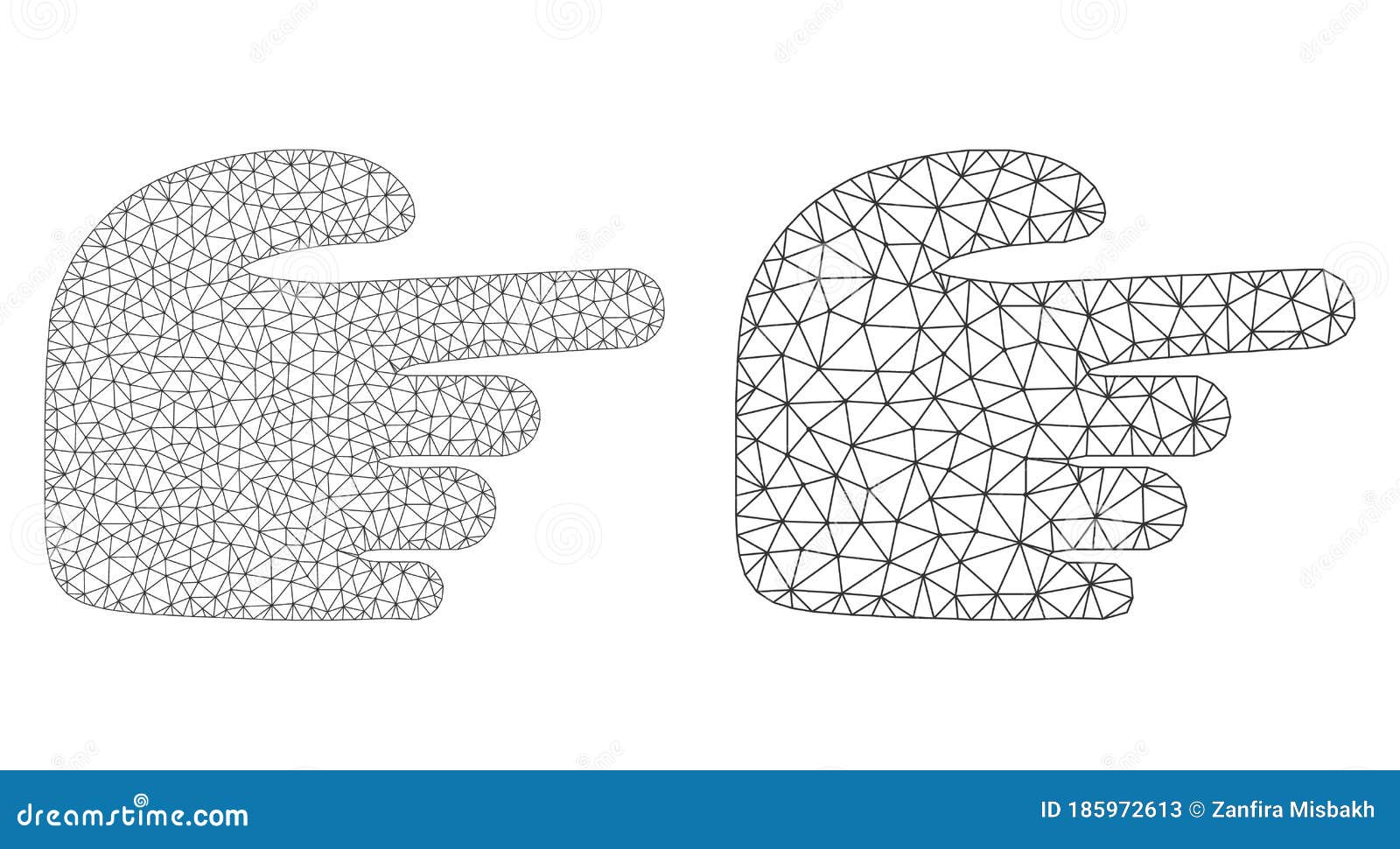 Right Index Finger Icon - Vector Triangle Mesh Stock Vector ...