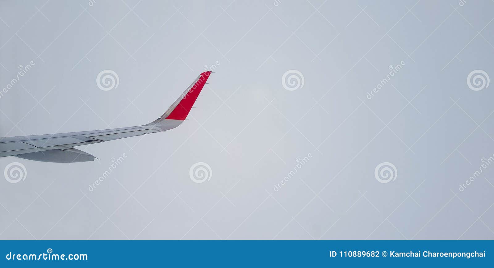 Right Jet Plane Wing in Mist that Make the Turbulence Stock Photo ...