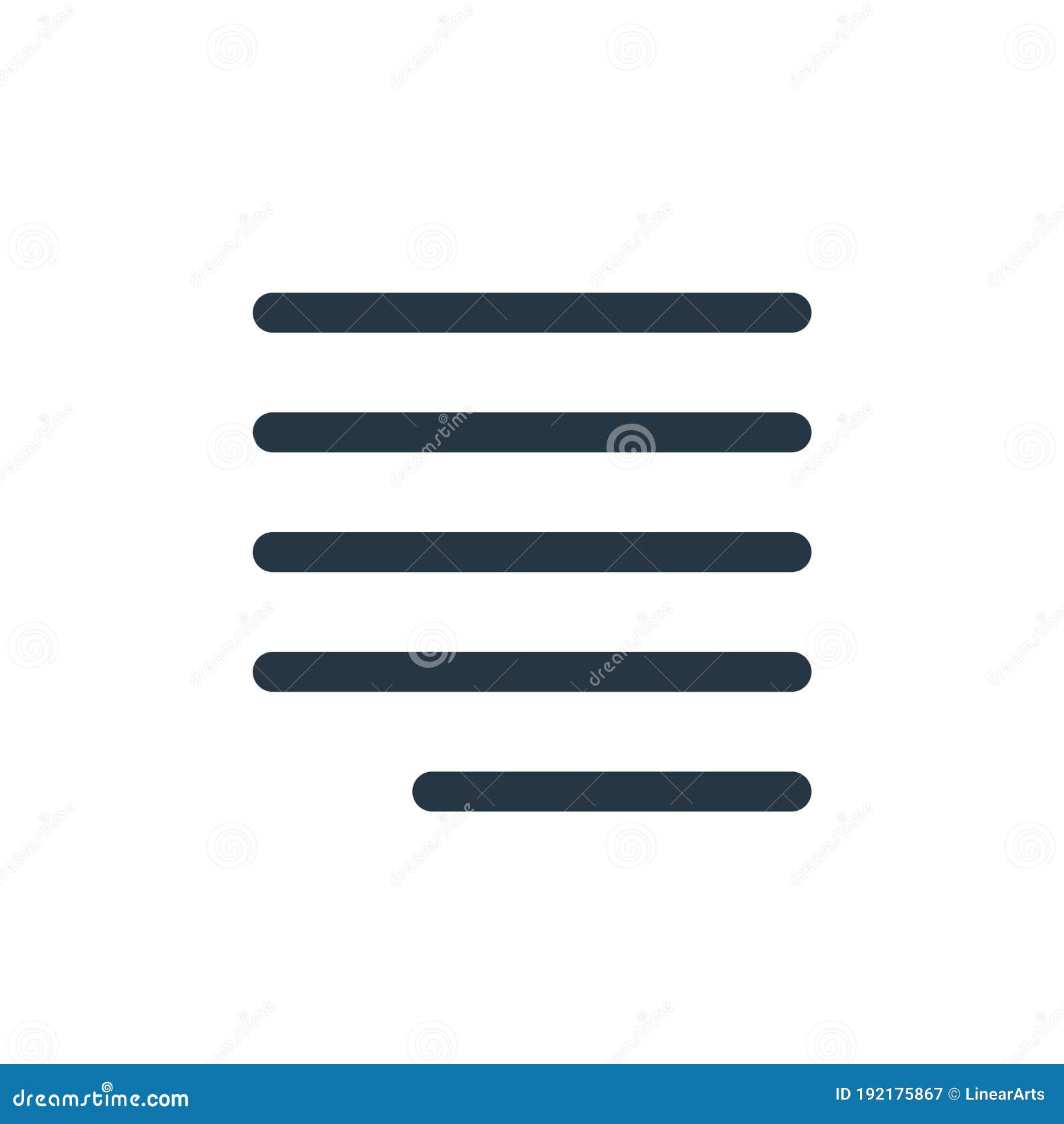 Right Justification Icon Vector from Text Editor Concept. Thin Line ...