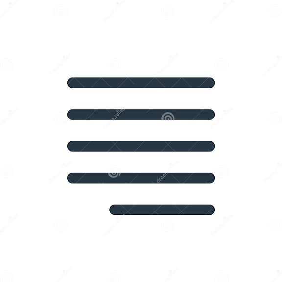 Right Justification Icon Vector from Text Editor Concept. Thin Line ...