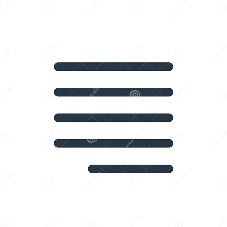 Right Justification Icon Vector from Text Editor Concept. Thin Line ...