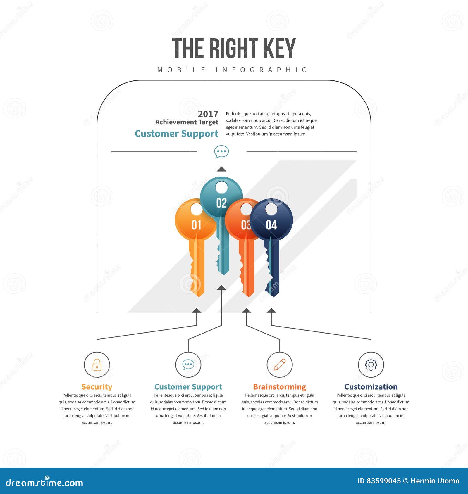 The Right Key Infographic stock vector. Illustration of information ...